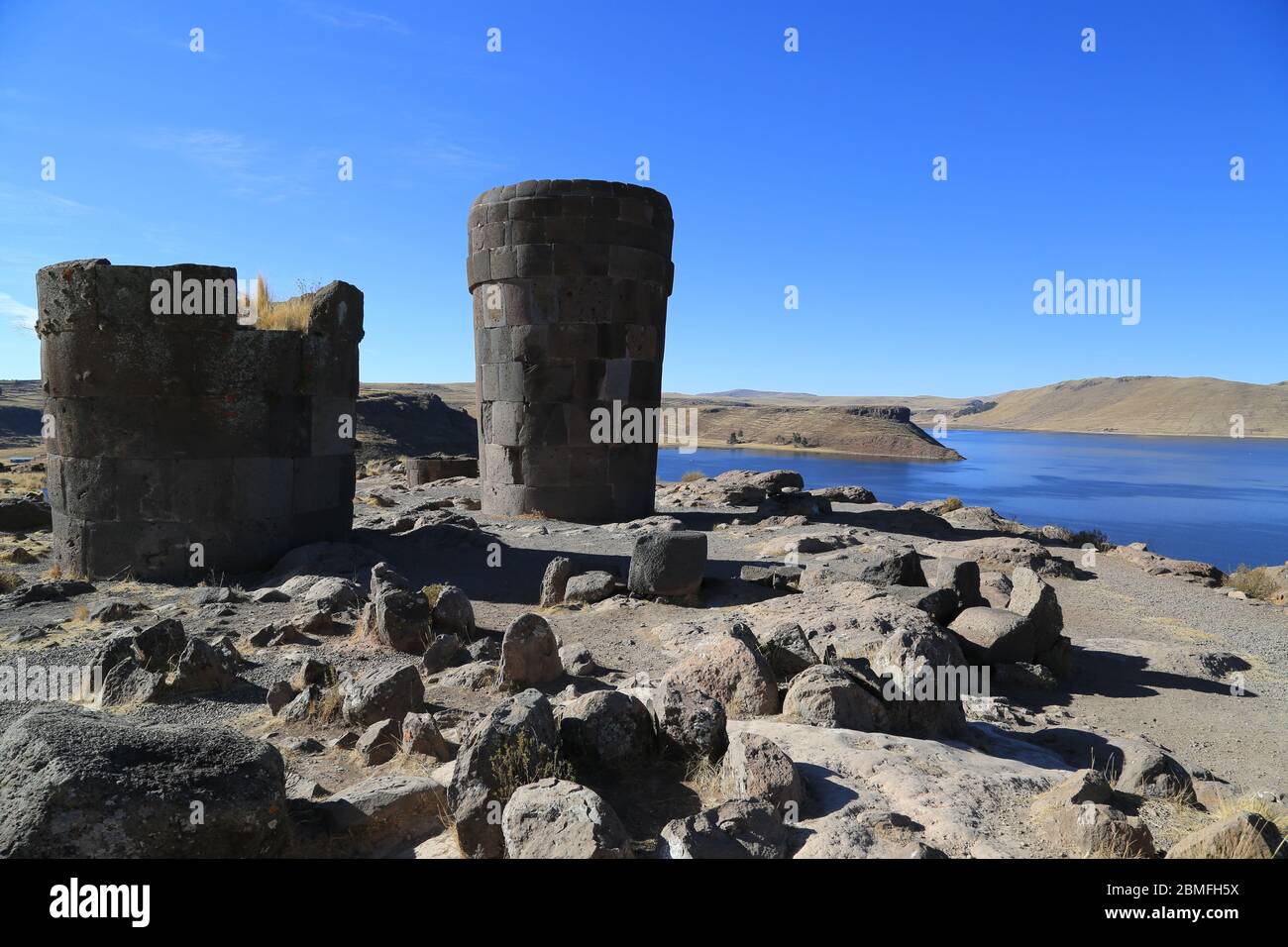 The splendid archaeological site of Sillustani, Peru Stock Photo - Alamy