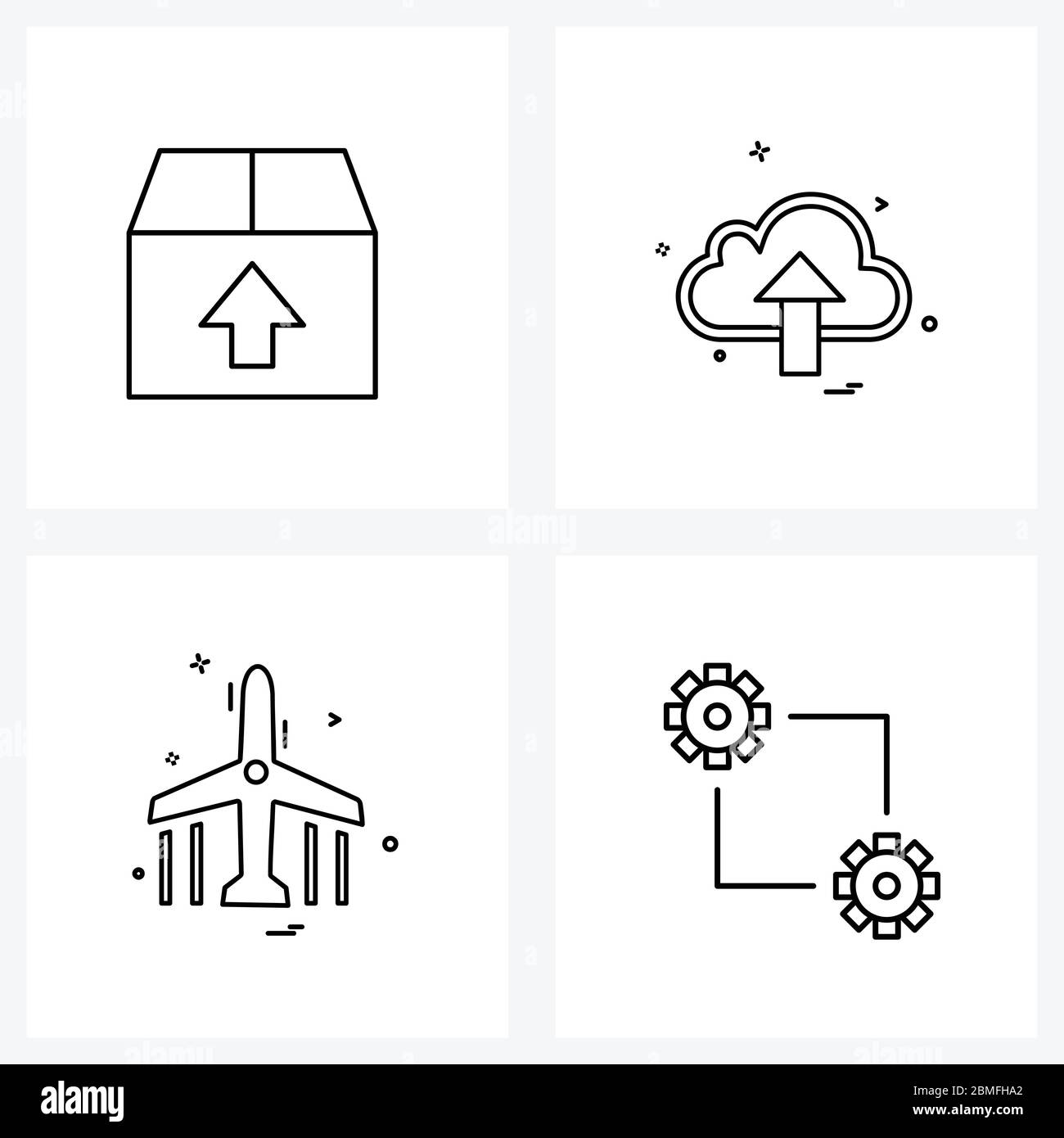 Set of 4 Modern Line Icons of archive, board, up, cloud, take Vector ...