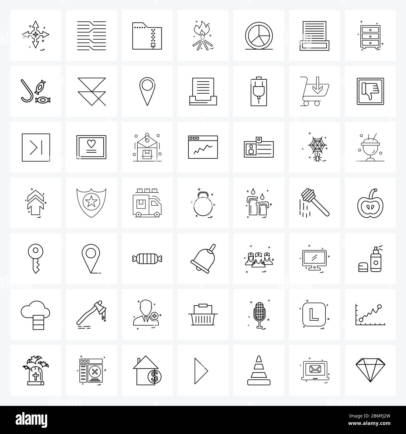 Set of 49 Simple Line Icons of freedom, match, archive, matches, zip ...