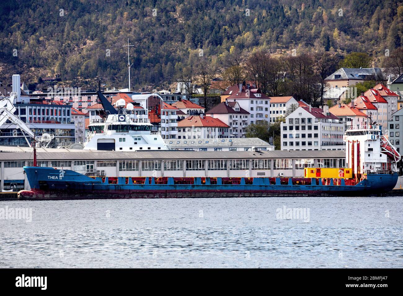 General cargo vessel Thea II at Skolten quay, in the port of Bergen ...