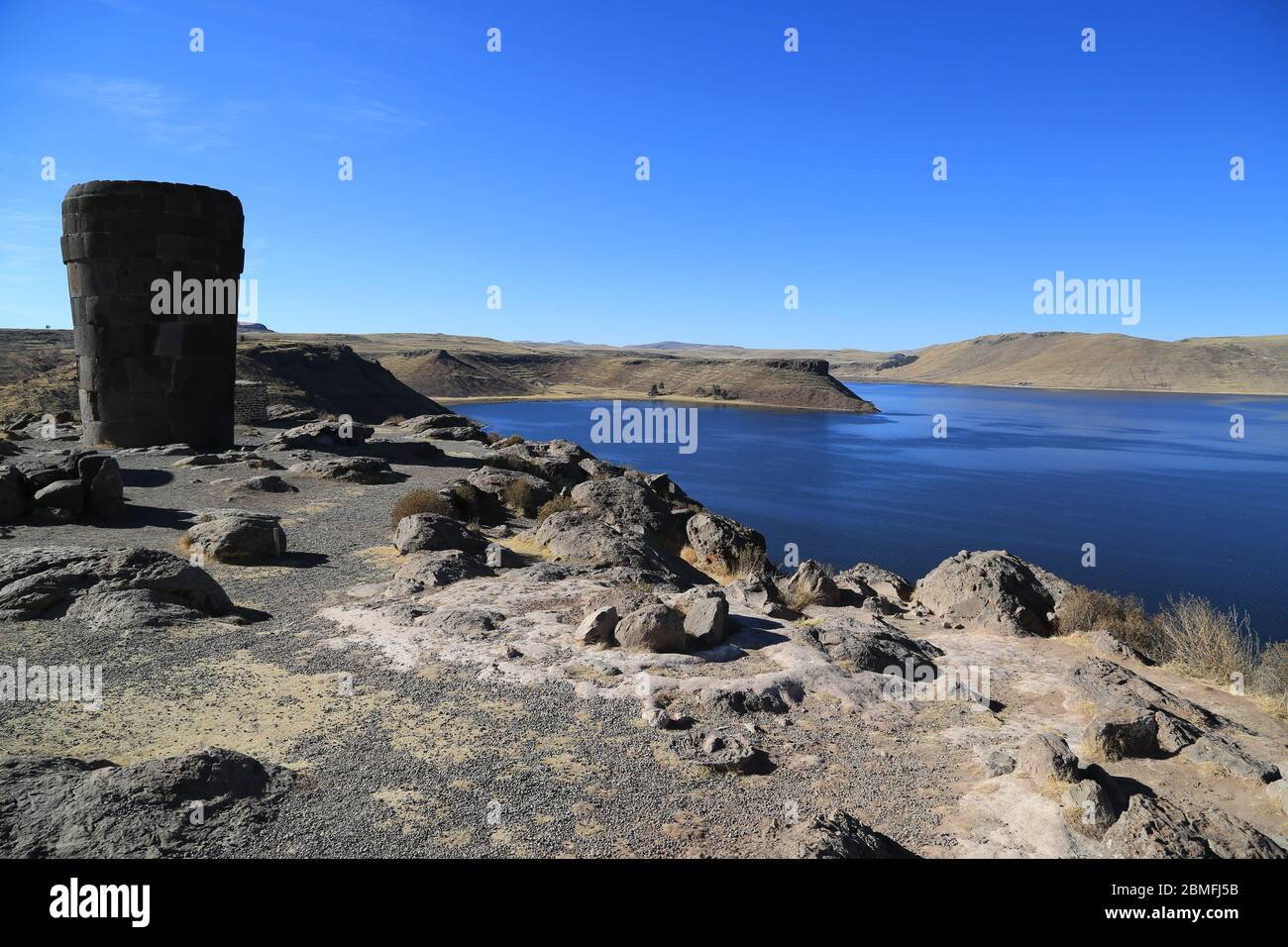 The splendid archaeological site of Sillustani, Peru Stock Photo - Alamy