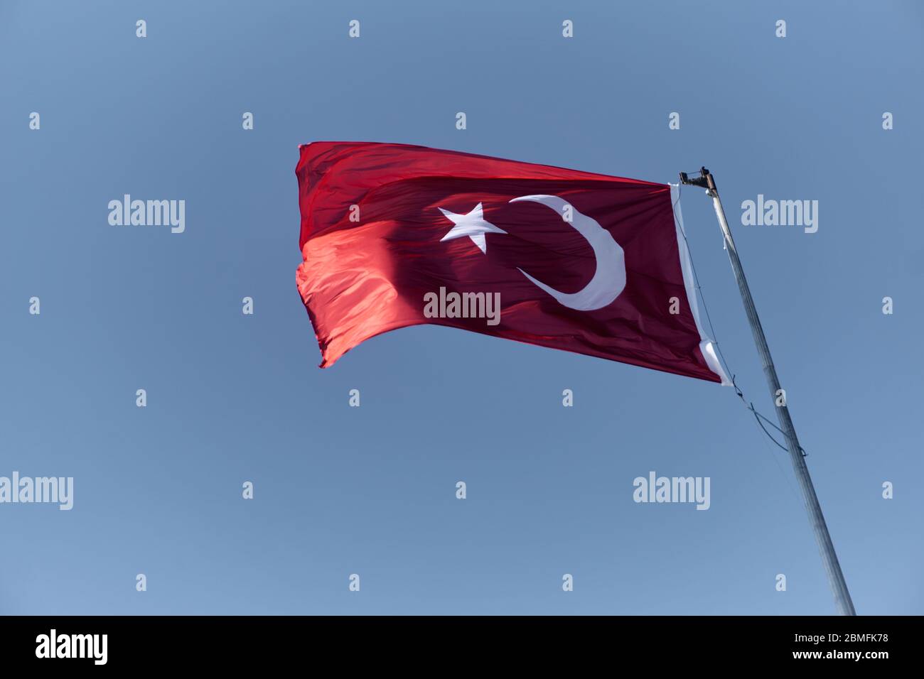 The Turkish National Flag Waving Stock Photo - Alamy