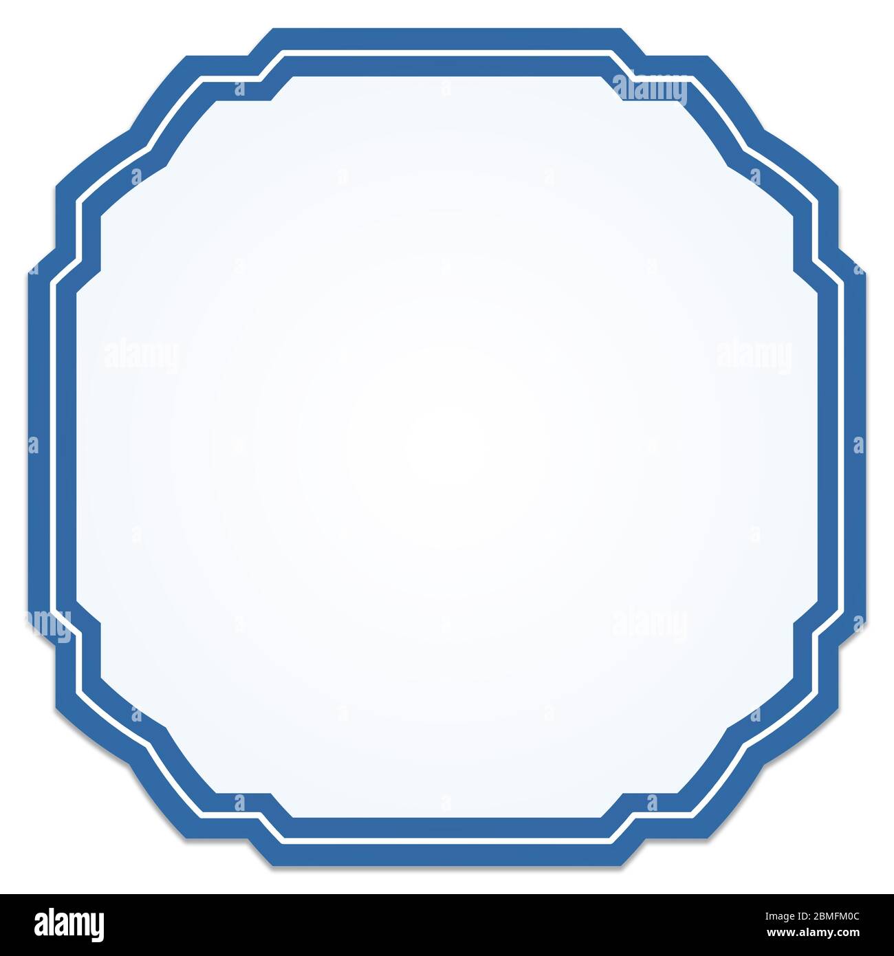 Blue empty vintage frame on white background Stock Photo - Alamy