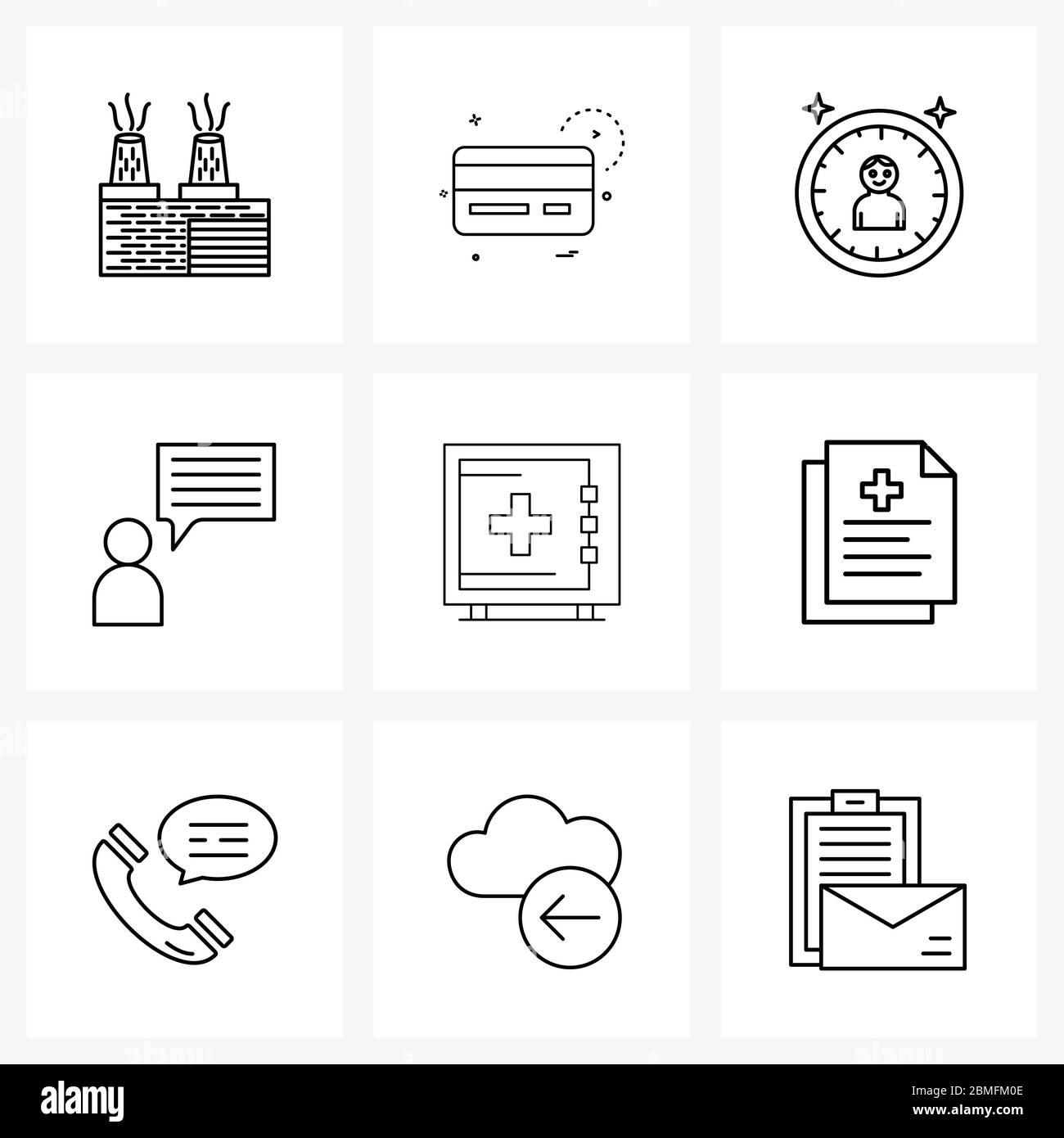 9 Universal Line Icon Pixel Perfect Symbols of health, safe, target ...