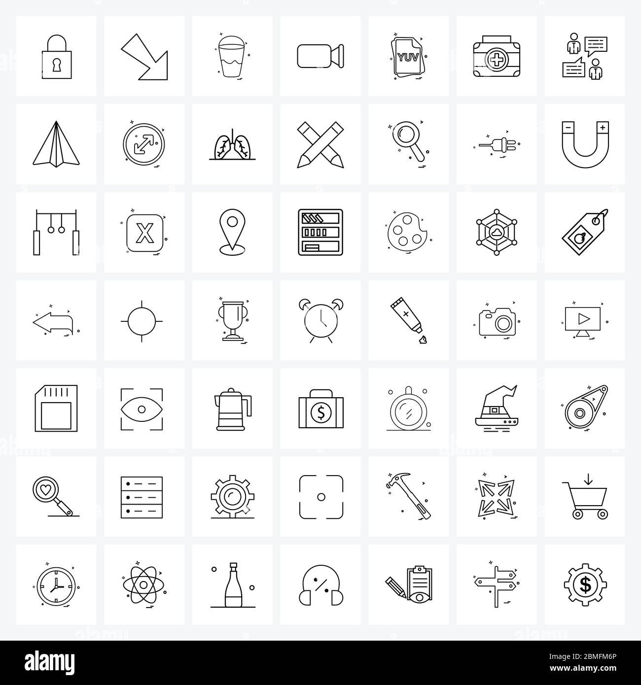 Stock Vector Icon Set of 49 Line Symbols for files, file type, water ...