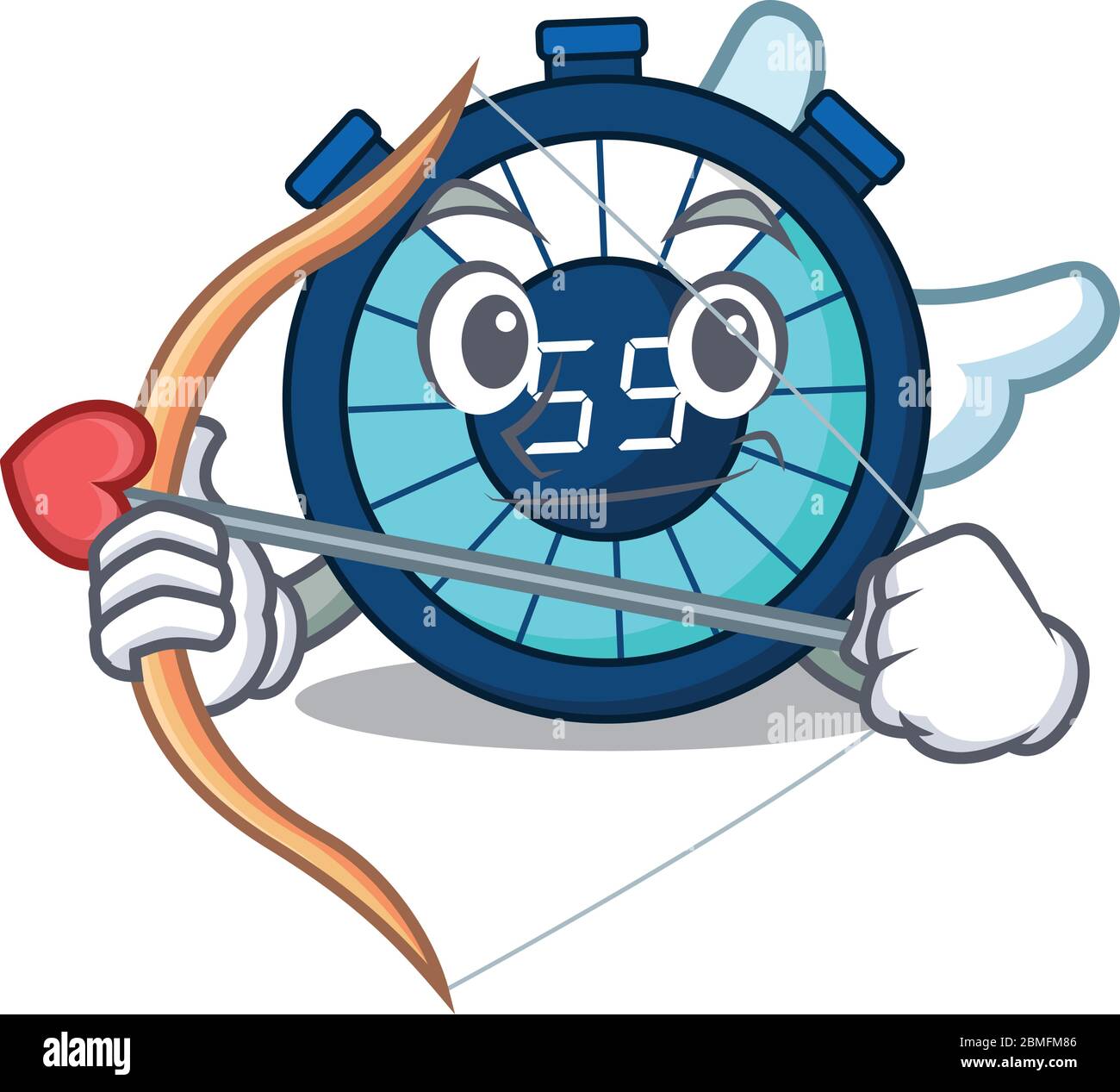 Hourglass in cupid cartoon character with arrow and wings Stock Vector ...