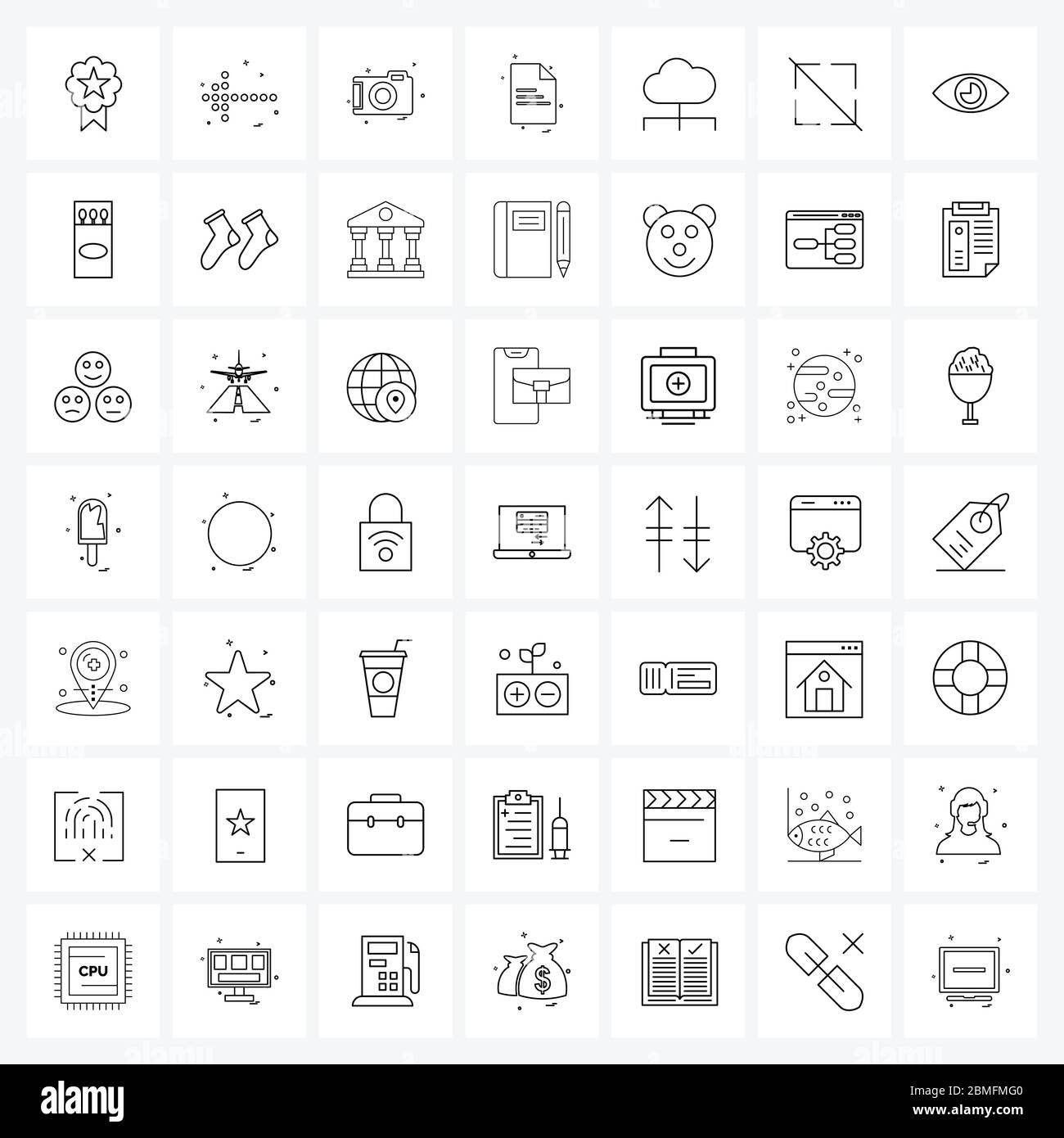Line Icon Set of 49 Modern Symbols of file format, text, file, photo ...