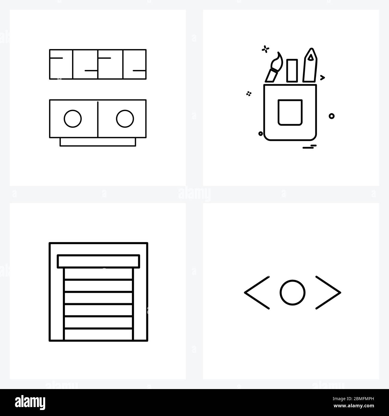 4 Universal Icons Pixel Perfect Symbols of appliance, closed, home ...