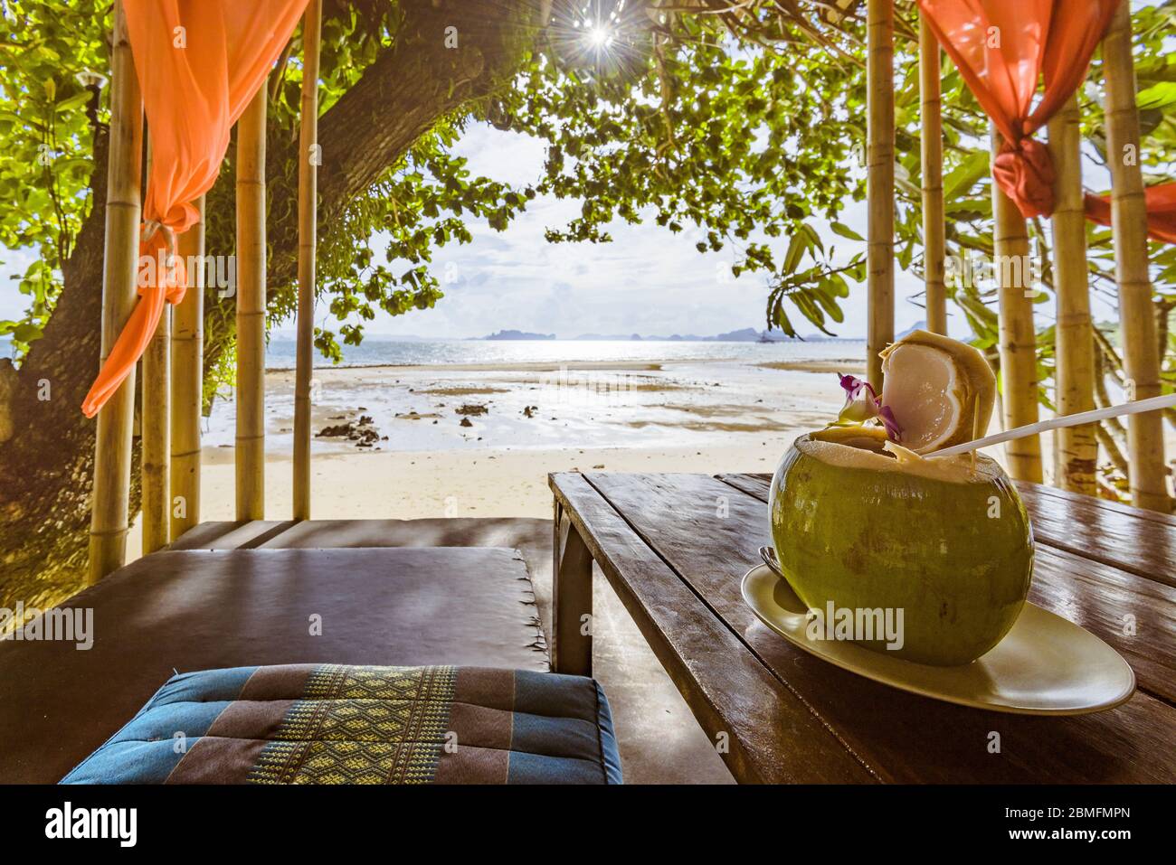 Amazing beach bed relaxation in Thailand Stock Photo - Alamy