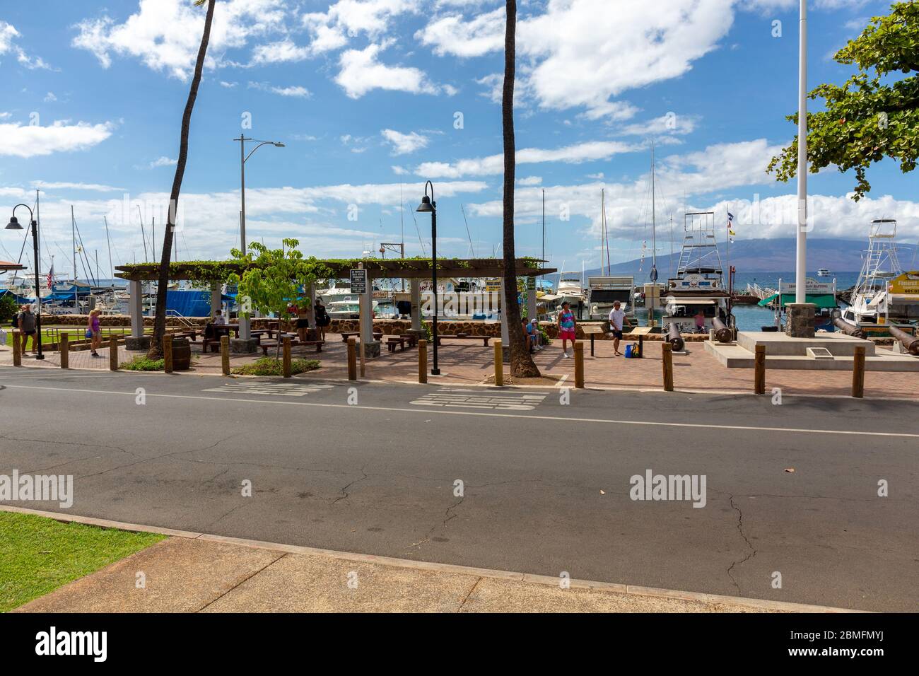 Marina outside Old Lahaina Courthouse Stock Photo - Alamy