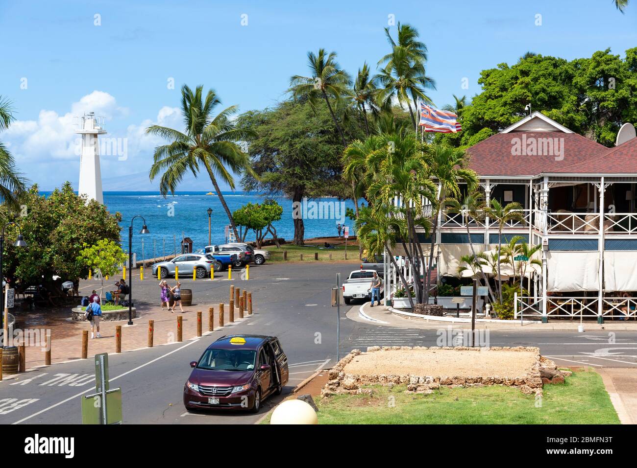 Marina outside Old Lahaina Courthouse Stock Photo - Alamy
