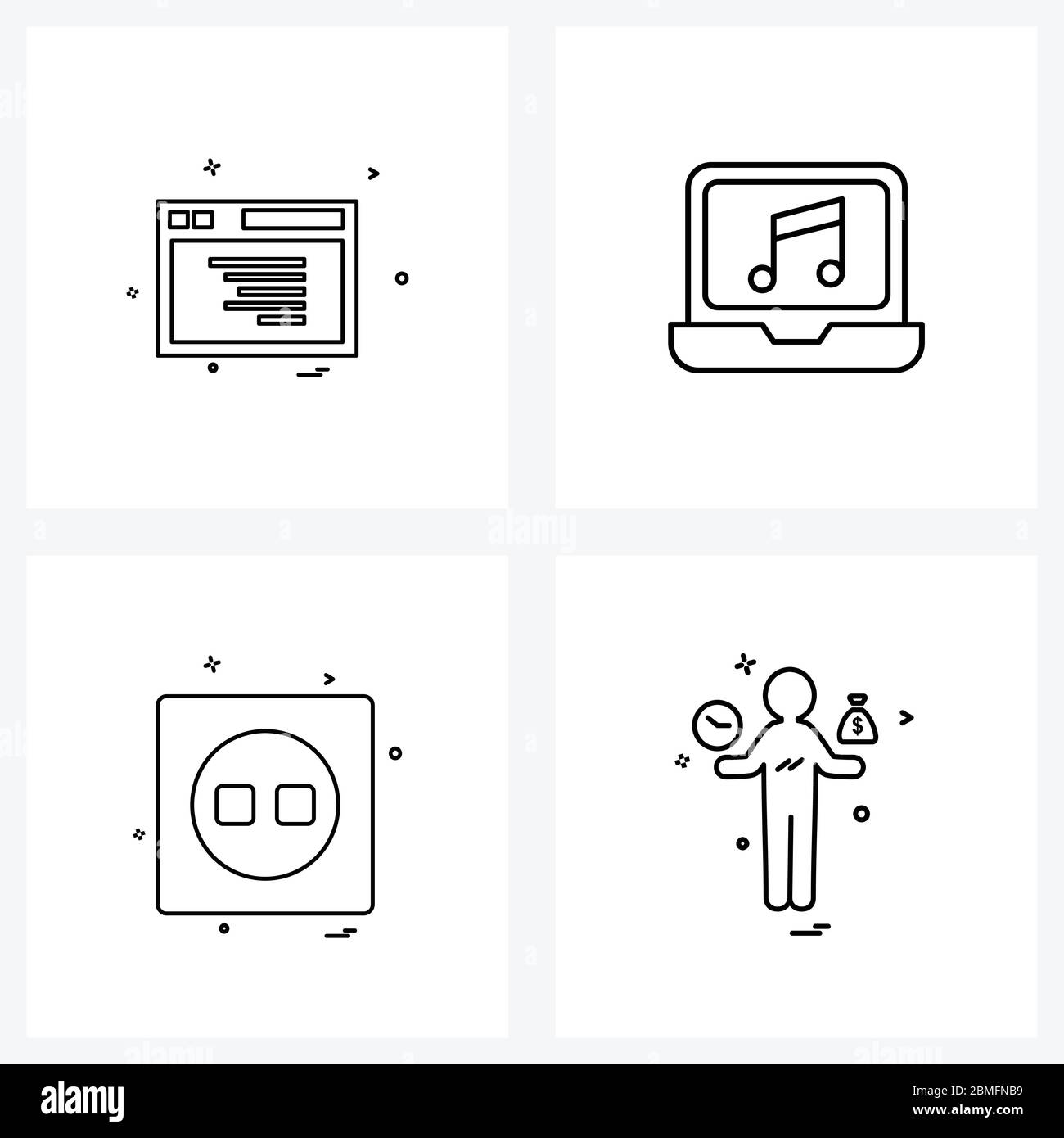4 Universal Line Icon Pixel Perfect Symbols of web, plug, internet ...