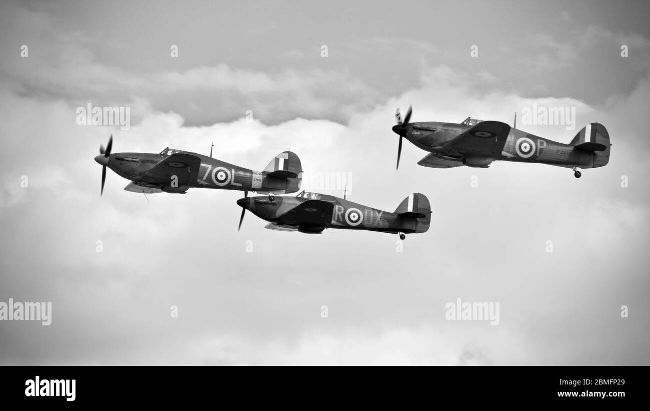 Hawker hurricane formation Black and White Stock Photos & Images - Alamy