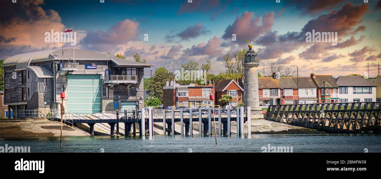 shoreham lifeboat station and lighthouse Stock Photo - Alamy