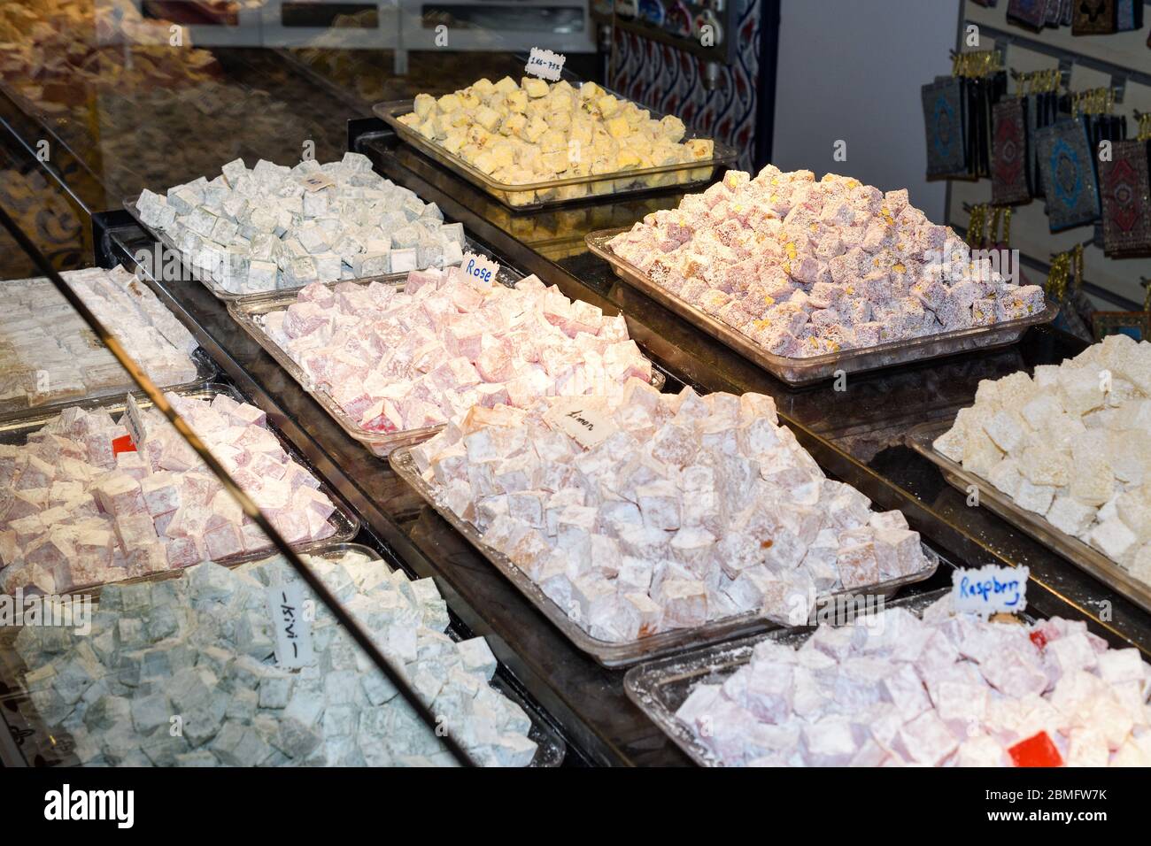 Traditional "lokum rolls" a sweet dessert turkish delights, pastry with ...