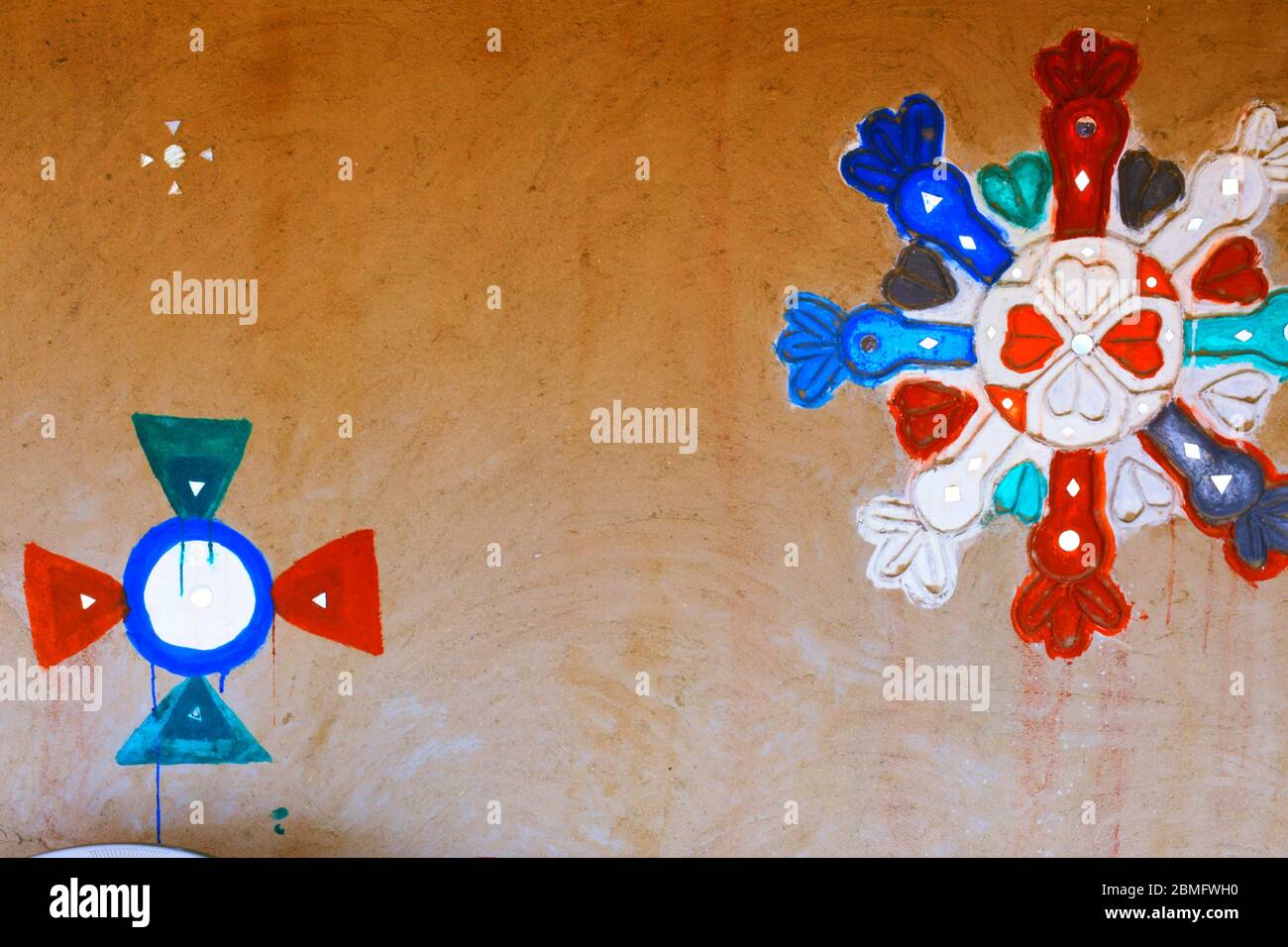 Mud work on wall, art on wall at White dessert, Dorado, Kutch, Gujarat ...