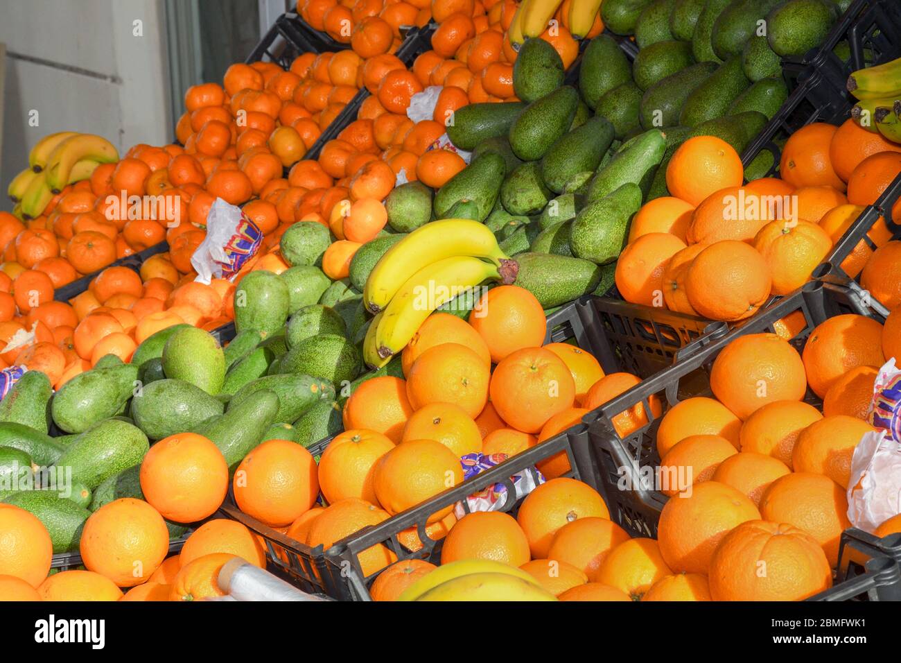 Fresh and organic fruits at farmers market. Biological and organic ...