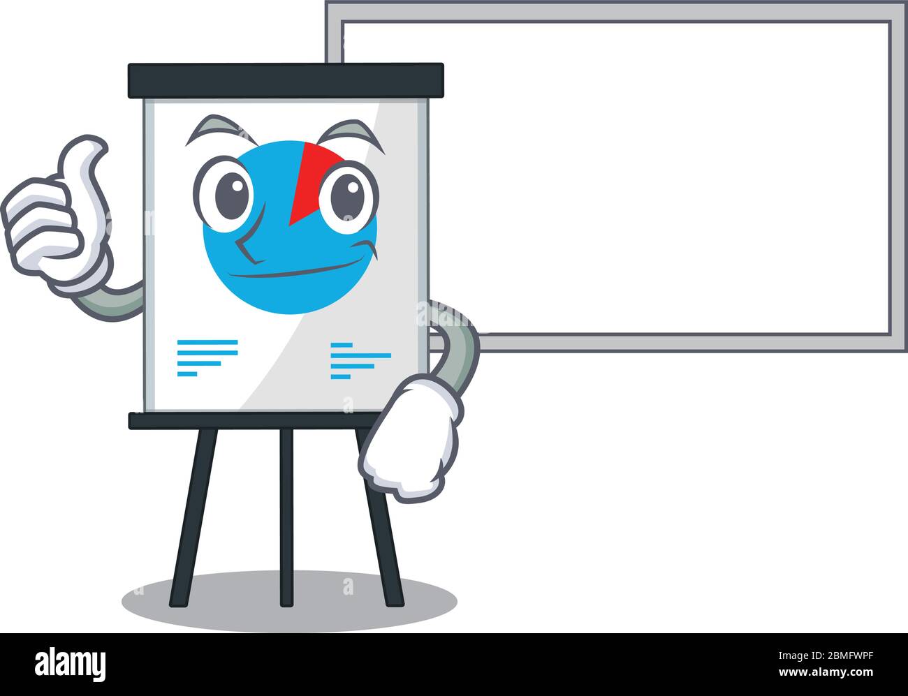 Humorous corona graph cartoon design Thumbs up bring a white board ...