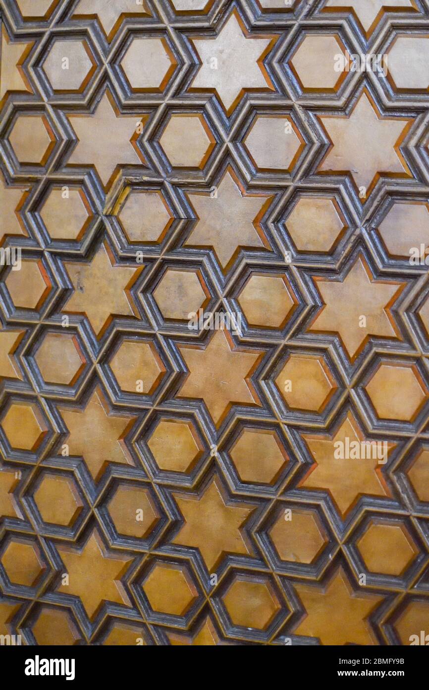 Doors with mother-of-pearl inlay in mosque. Arabic floral seamless ...