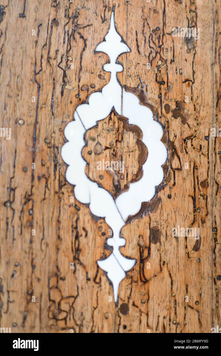 Doors with mother-of-pearl inlay in mosque. Arabic floral seamless ...