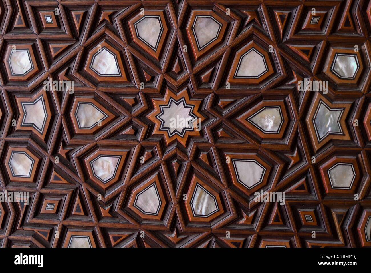 Doors with mother-of-pearl inlay in mosque. Arabic floral seamless ...