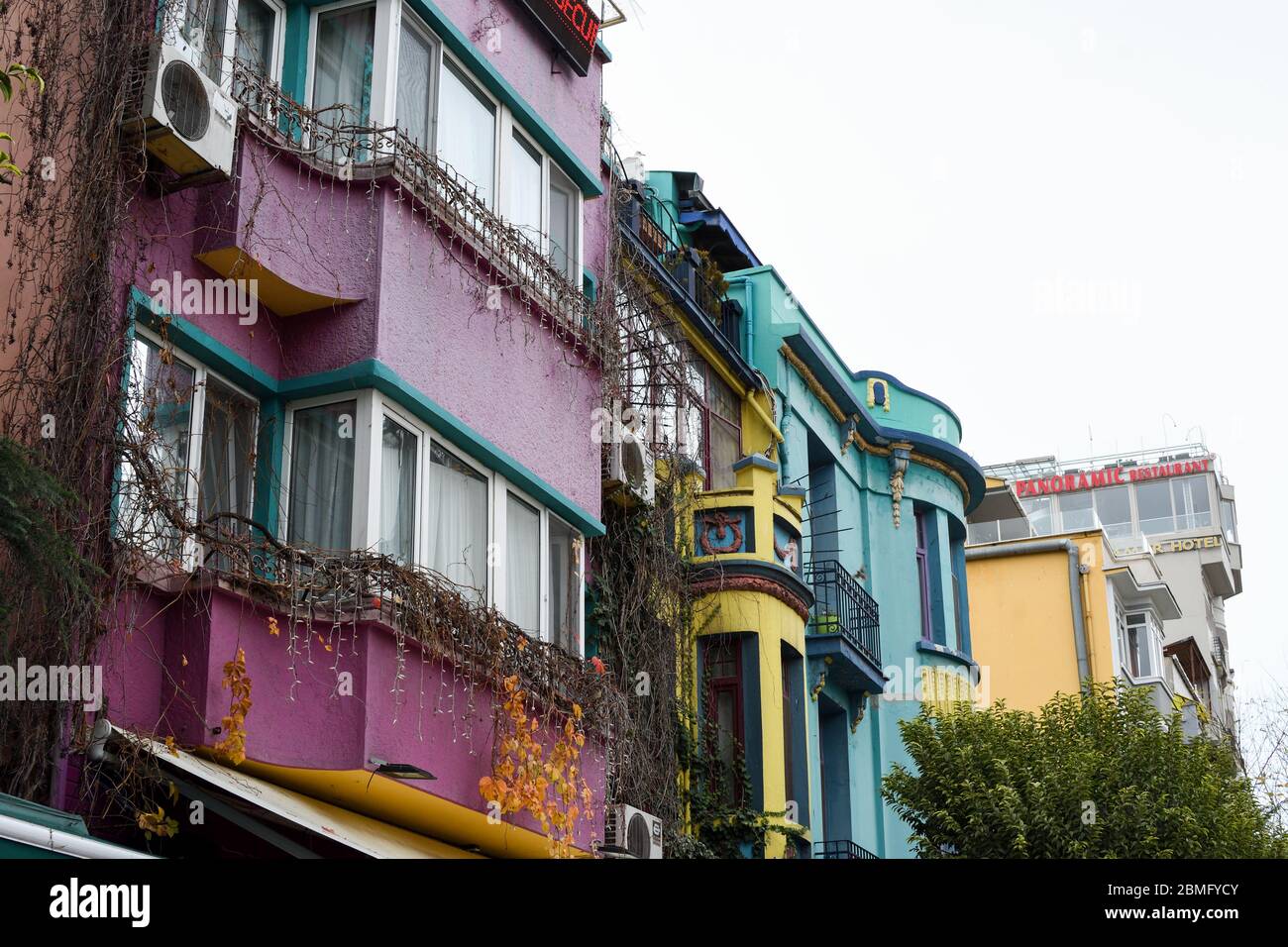 Istanbul, Turkey, 20.12.2019: Traditional Turkish colorful house ...