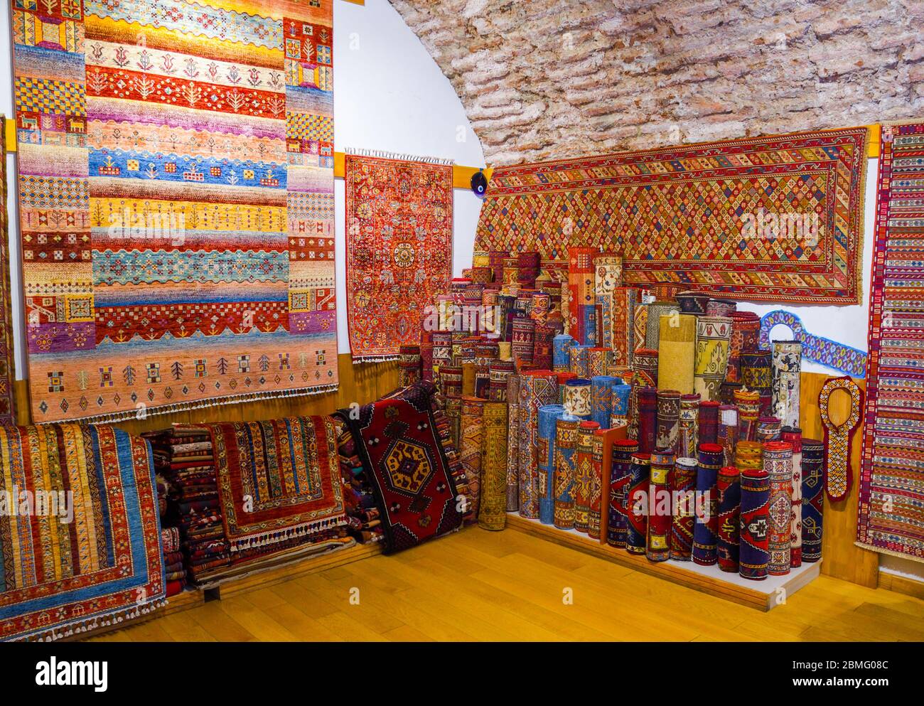 Colorful handmade turkish carpets on hi-res stock photography and ...