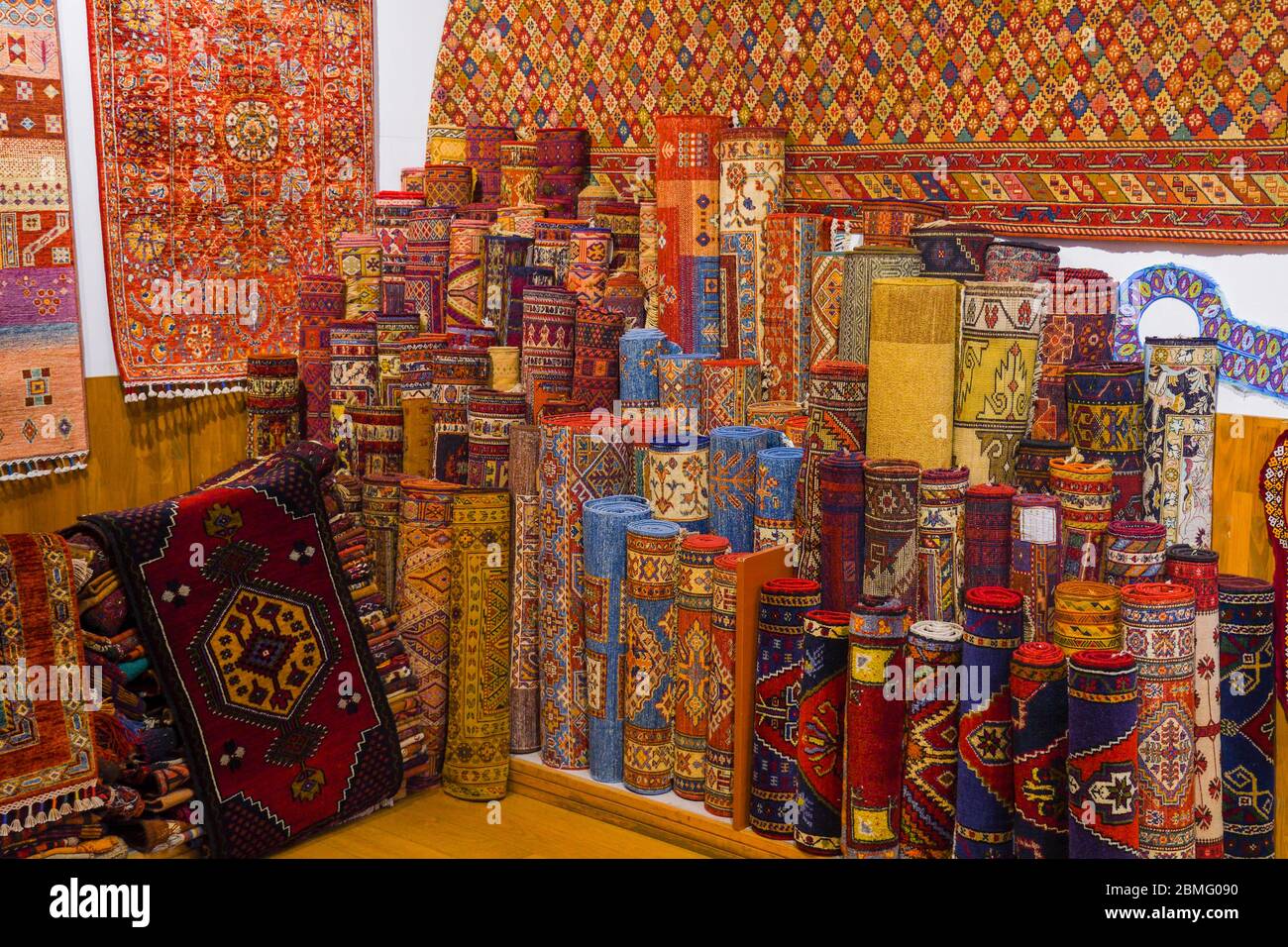 Colorful handmade turkish carpets on hi-res stock photography and ...