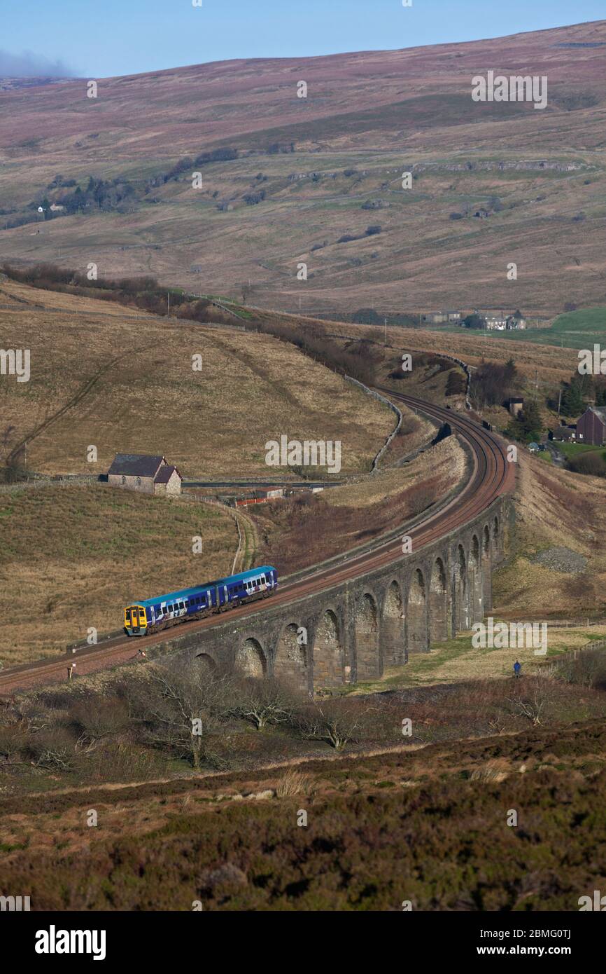 Northern Rail class 158 diesel sprinter train in the scenic countryside ...