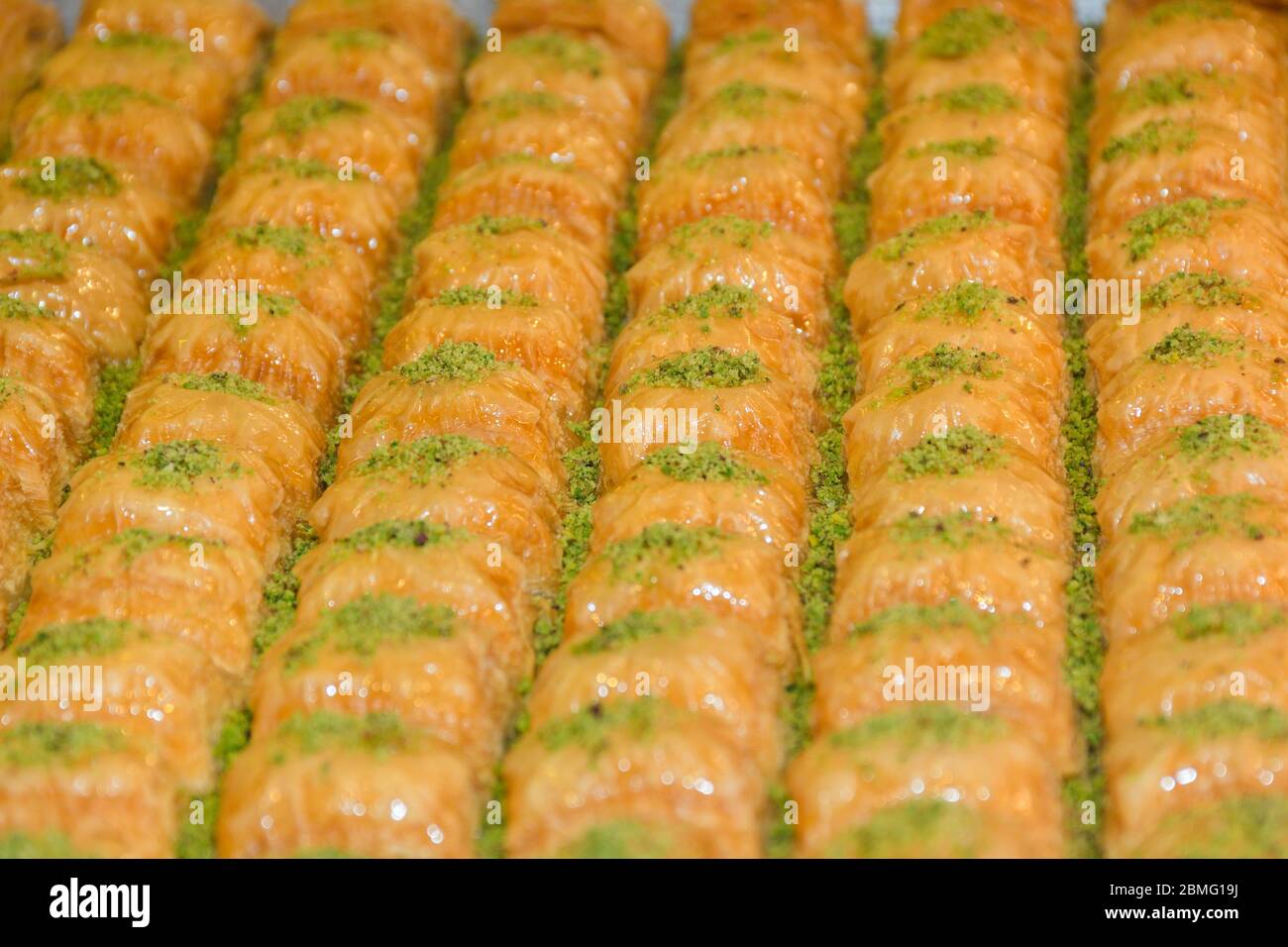Traditional baklava sweet dessert delights, cataif pastry during hotel ...