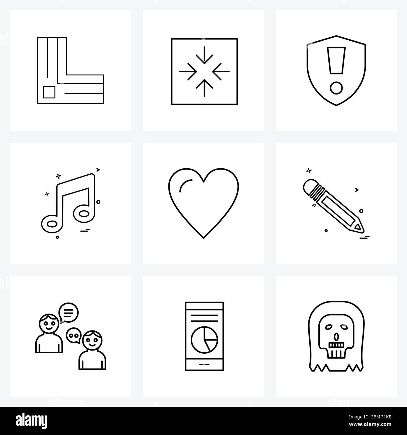 Isolated Symbols Set of 9 Simple Line Icons of audio, sound, four ...