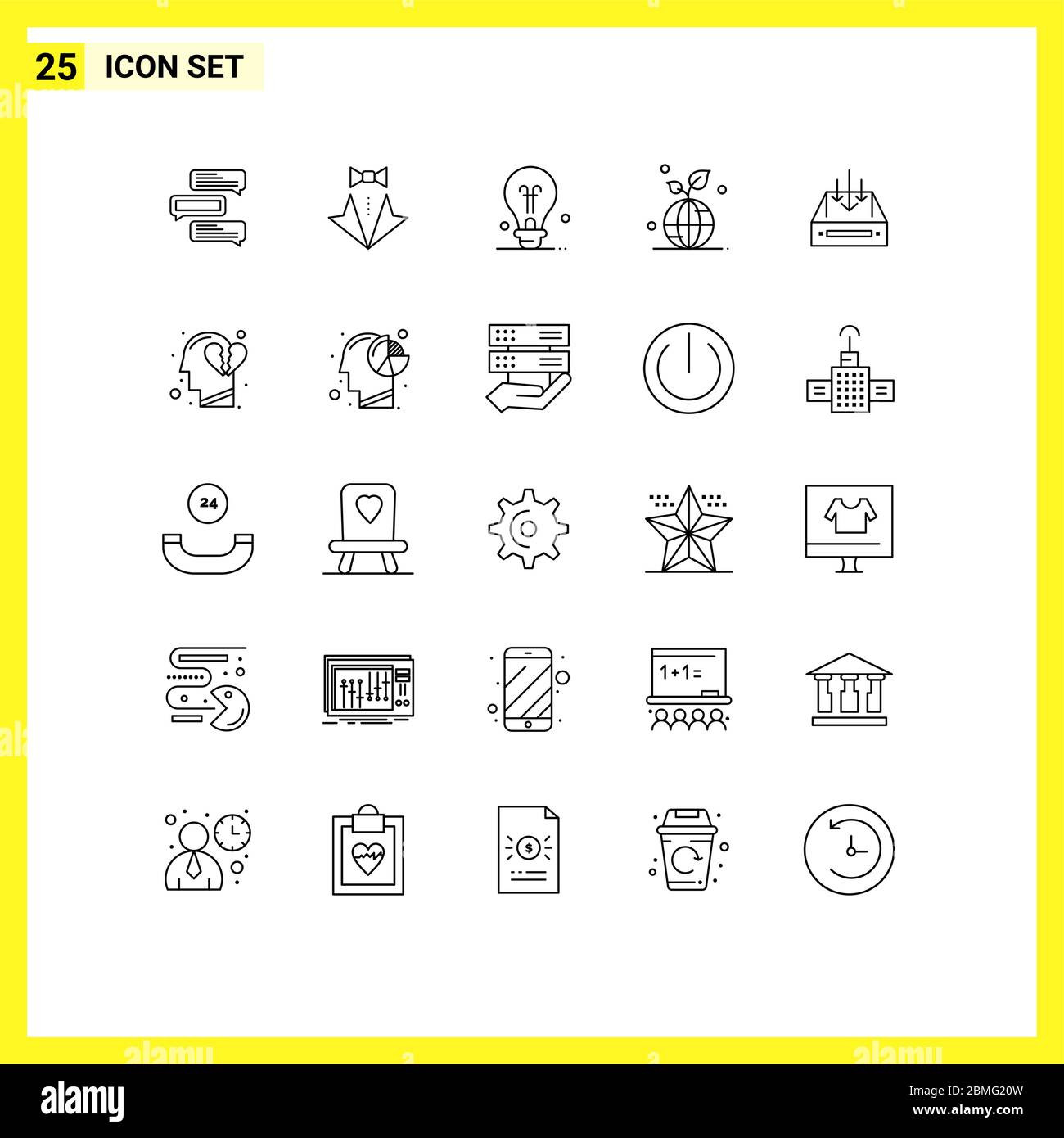 Line Pack of 25 Universal Symbols of save, green, suit, earth ...