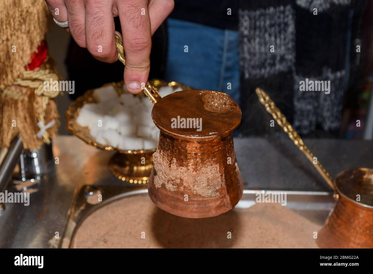 Turkish coffee being served hi-res stock photography and images - Alamy