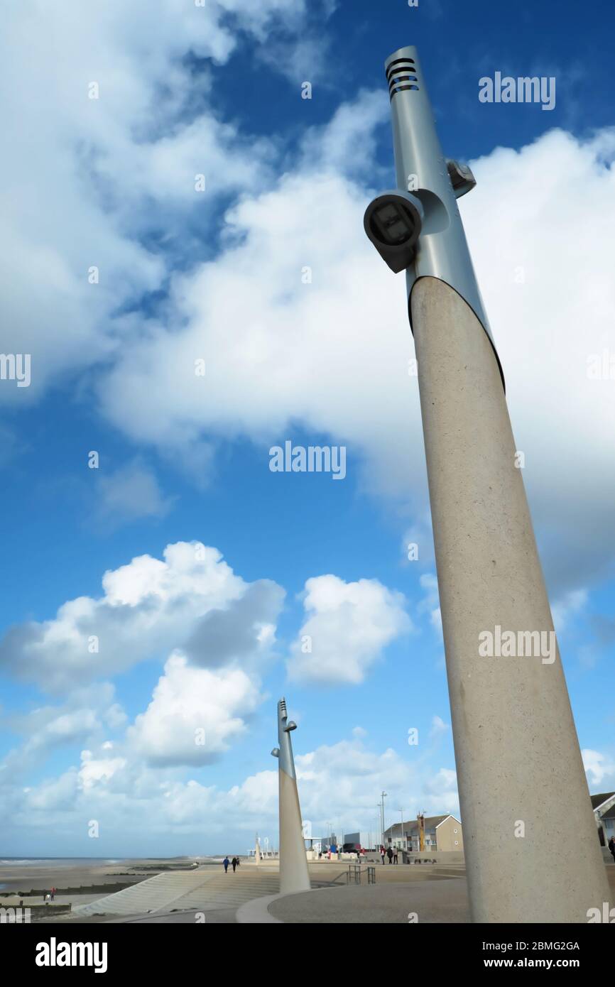 Lighting columns as seen on Cleveleys Prom, Thornton-Cleveleys, England ...