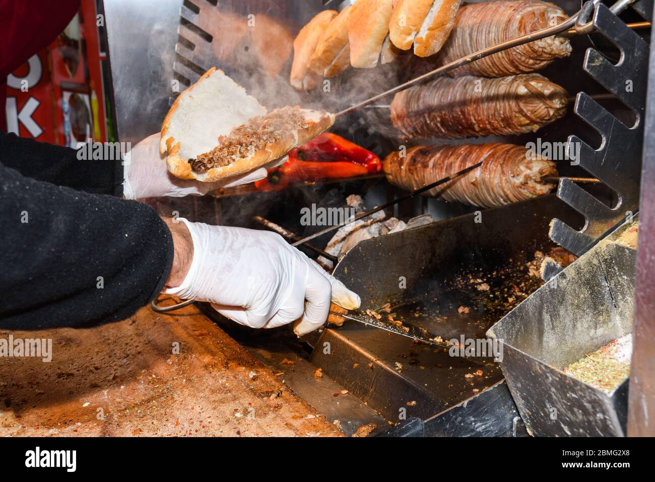 Cag Kebap, famous top rated restaurant in Istanbul. The horizontally ...