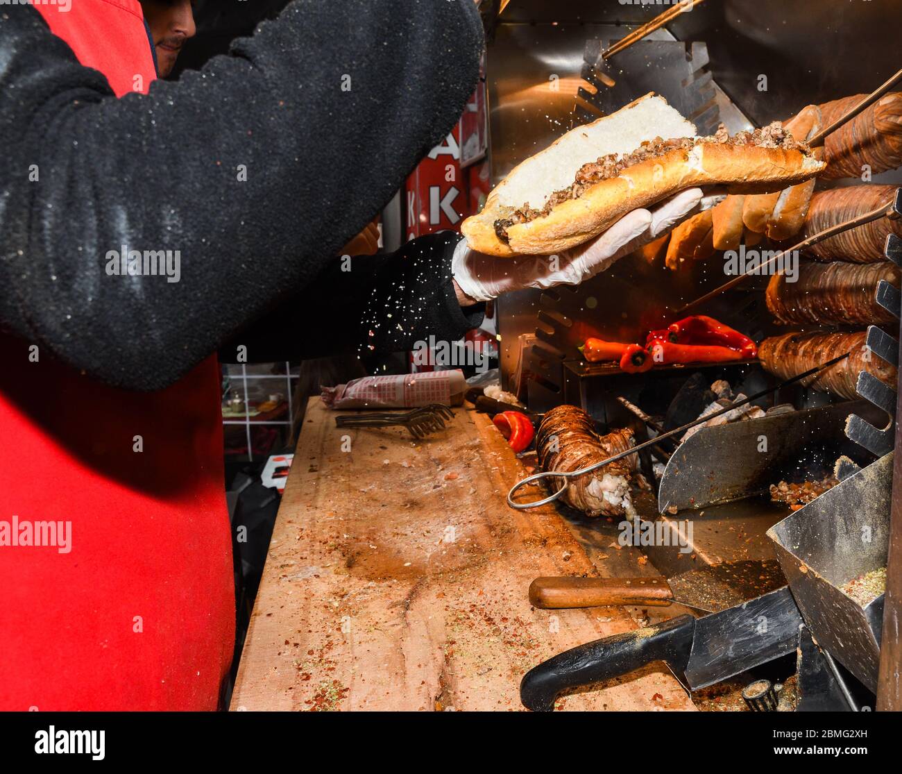 Cag Kebap, famous top rated restaurant in Istanbul. The horizontally ...
