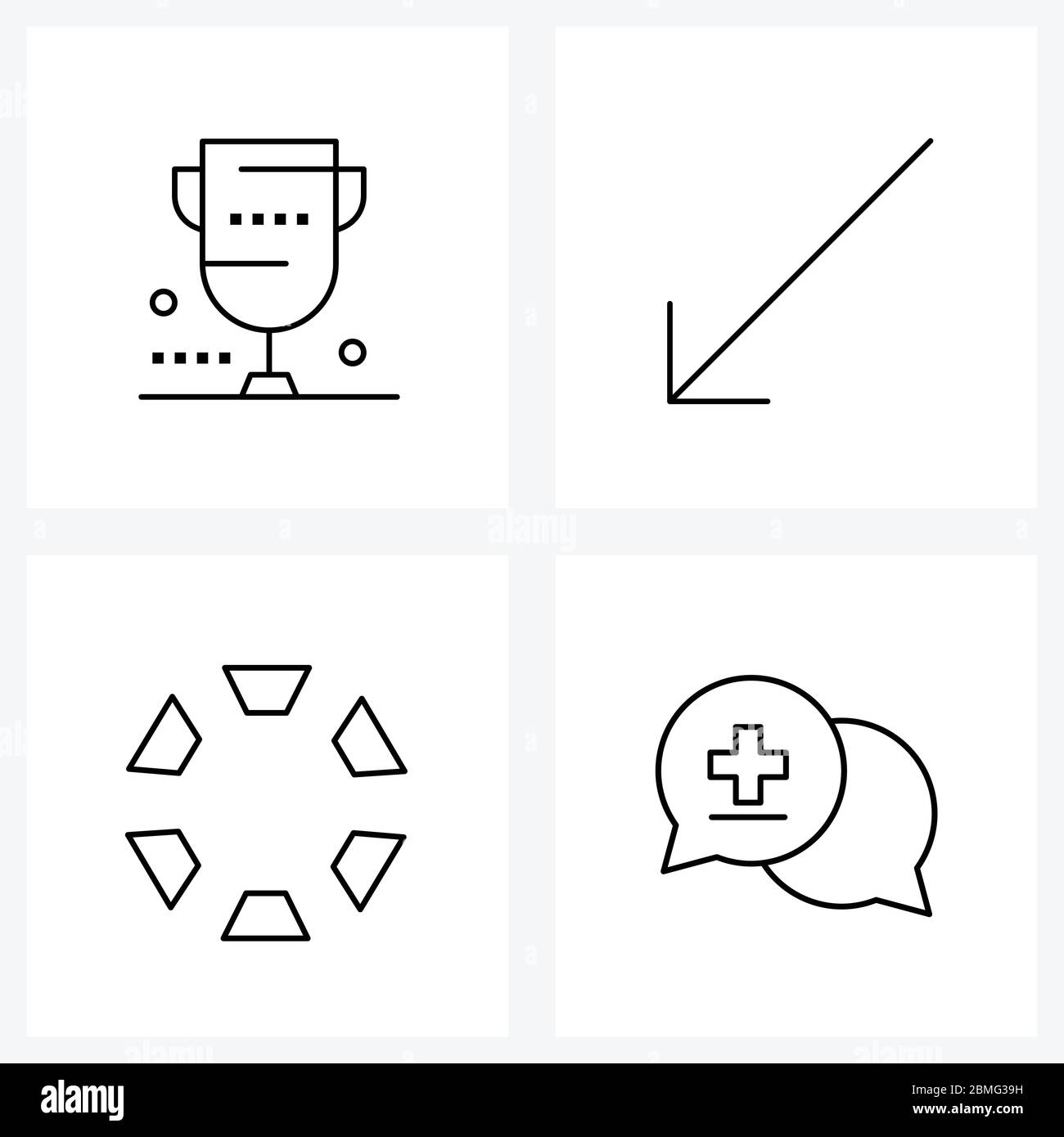 Stock Vector Icon Set of 4 Line Symbols for award, progress, winner ...