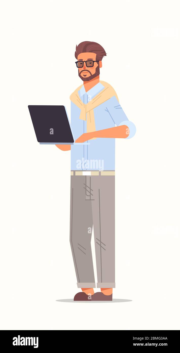 One man using computer Stock Vector Images - Alamy