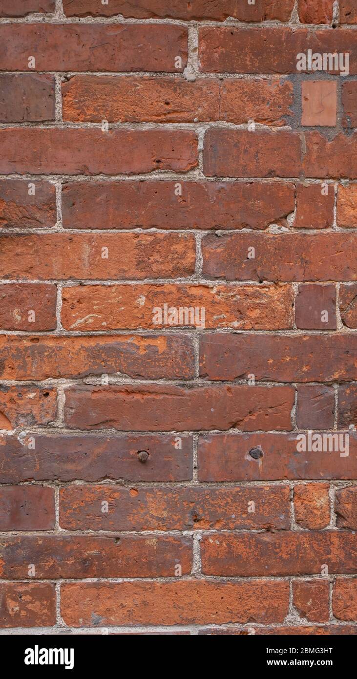 The close up of vintage red brick block wall background pattern Stock ...