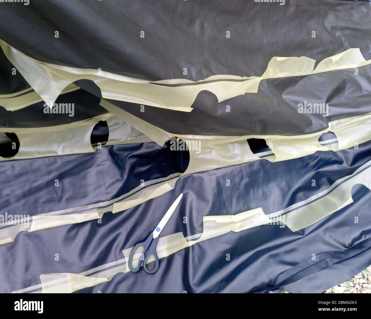 Air mattress, inside view. cut swimming air mattress Stock Photo - Alamy