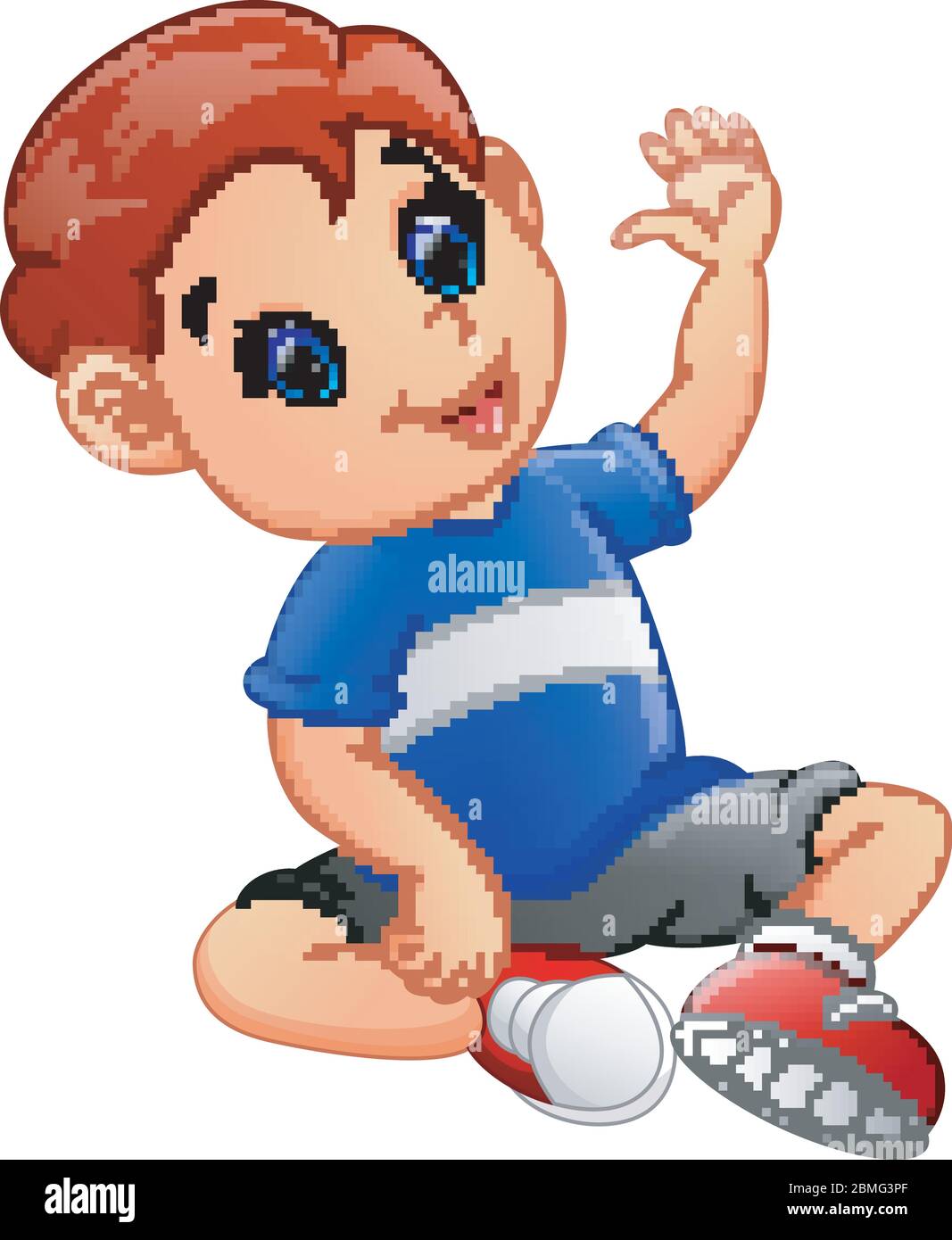 Cute boy waving hand Stock Vector Image & Art - Alamy