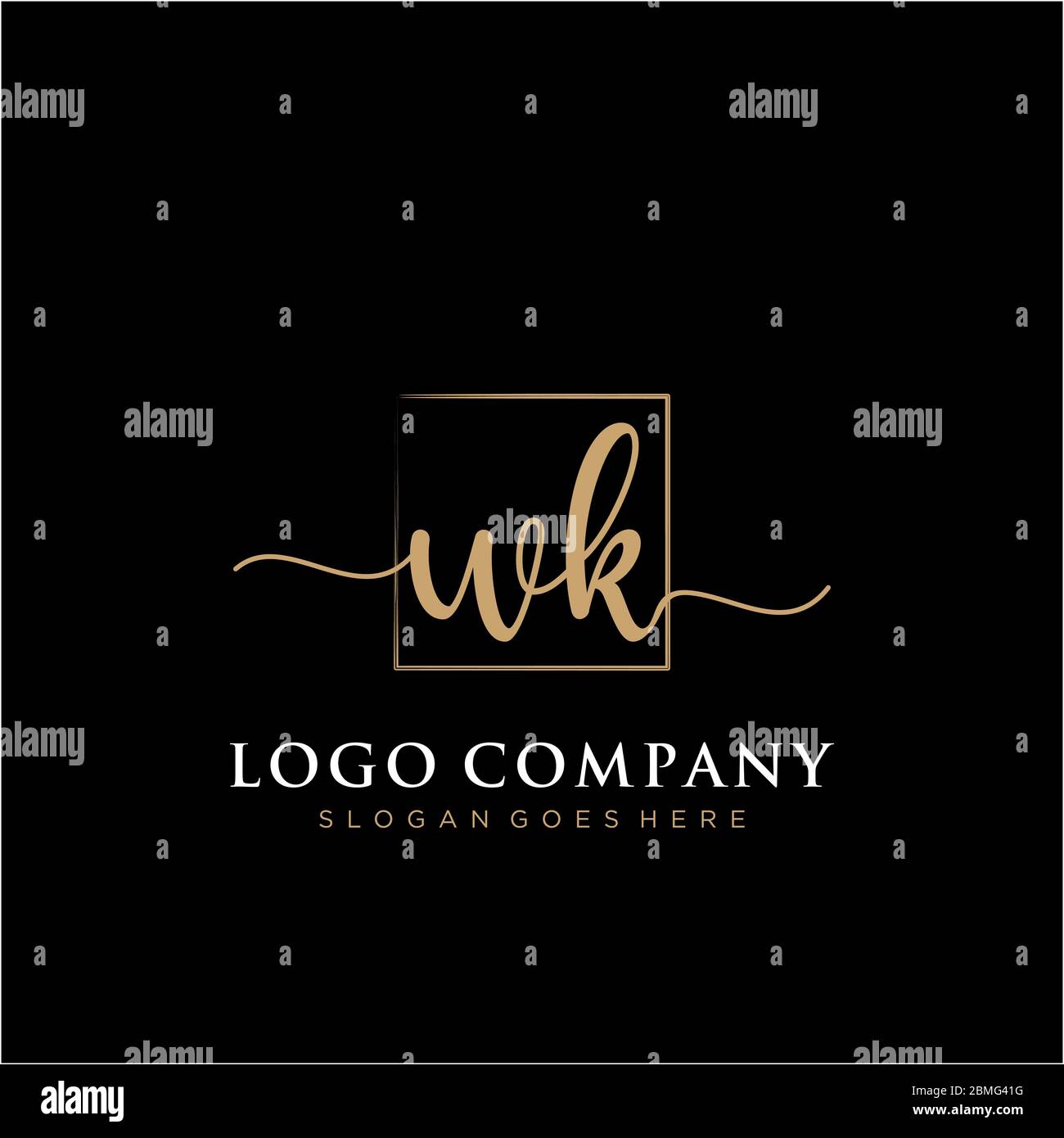 Wk monogram vector vectors hi-res stock photography and images - Alamy