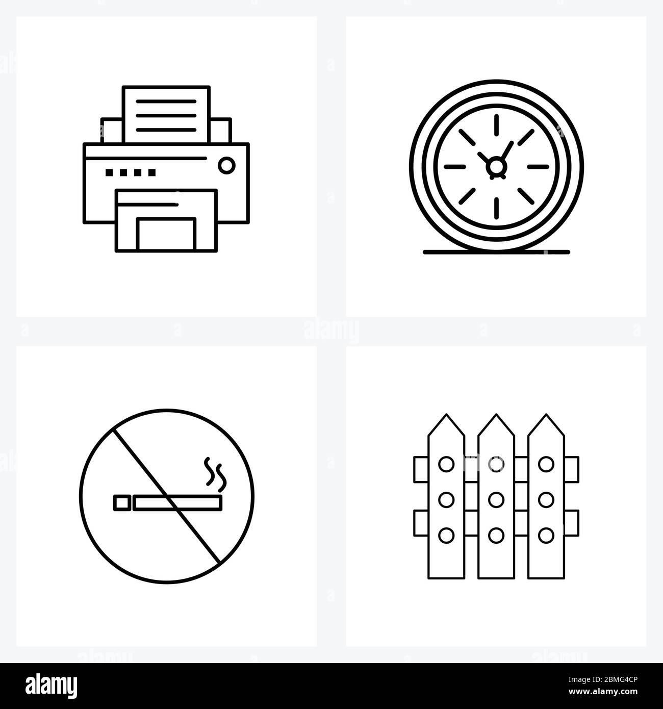 4 Editable Vector Line Icons and Modern Symbols of digital, smoke ...