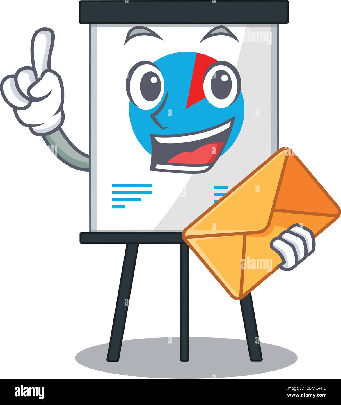 Happy corona graph mascot design concept with brown envelope Stock ...