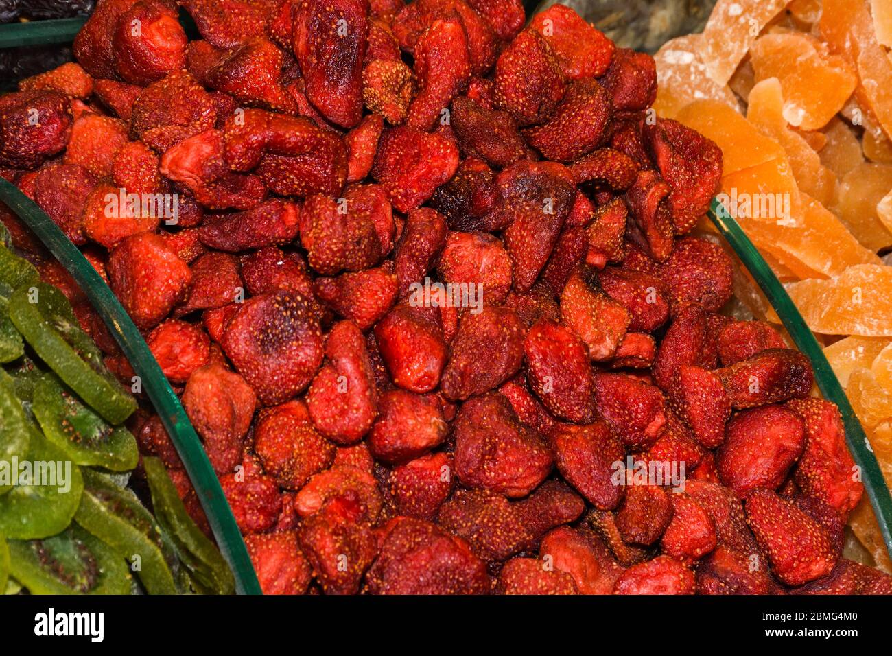 Counter with various dried fruits on the Grand Bazaar in Istanbul ...