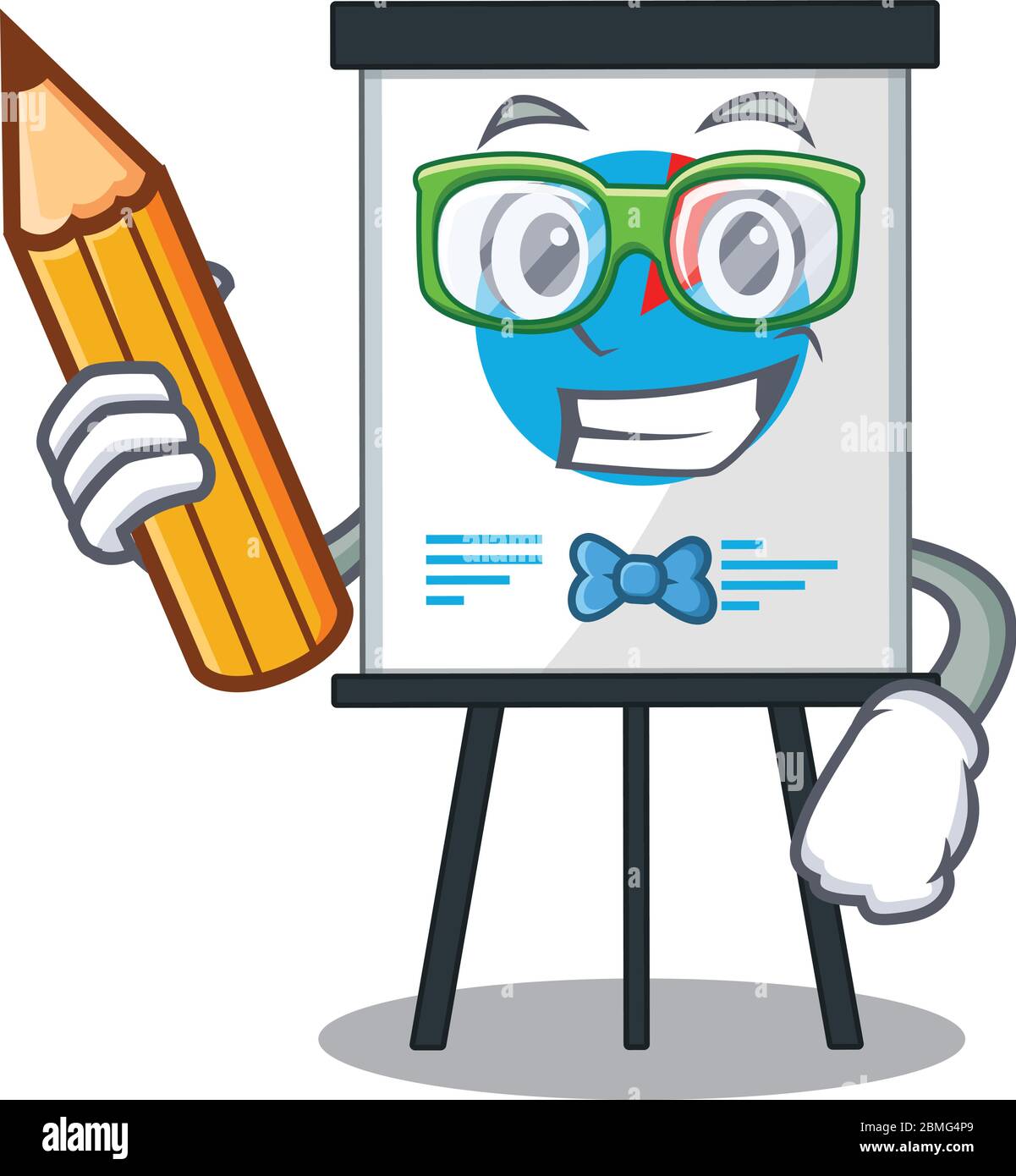A brainy student corona graph cartoon character with pencil and glasses ...