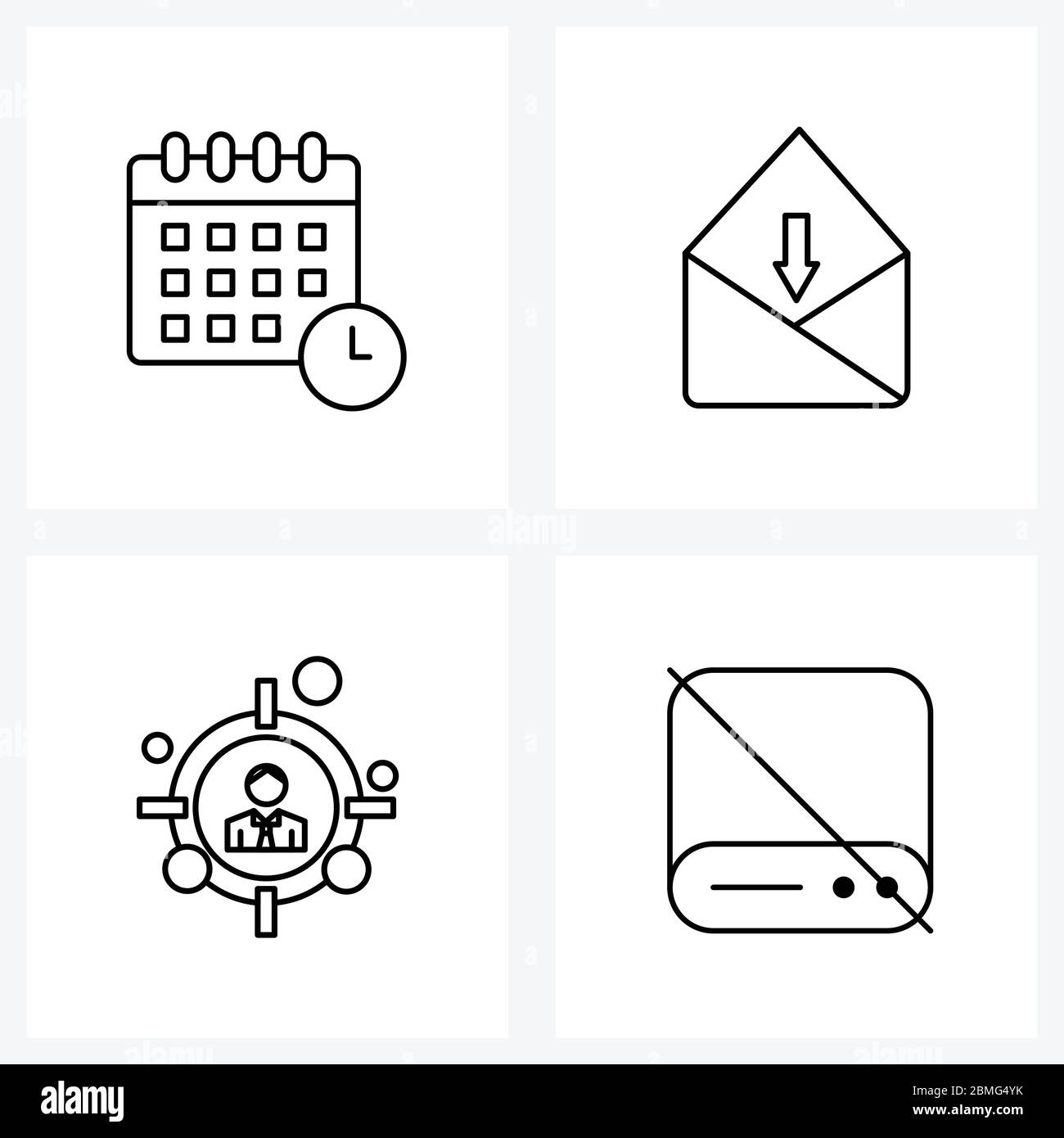 4 Universal Icons Pixel Perfect Symbols of calendar, target, planning ...