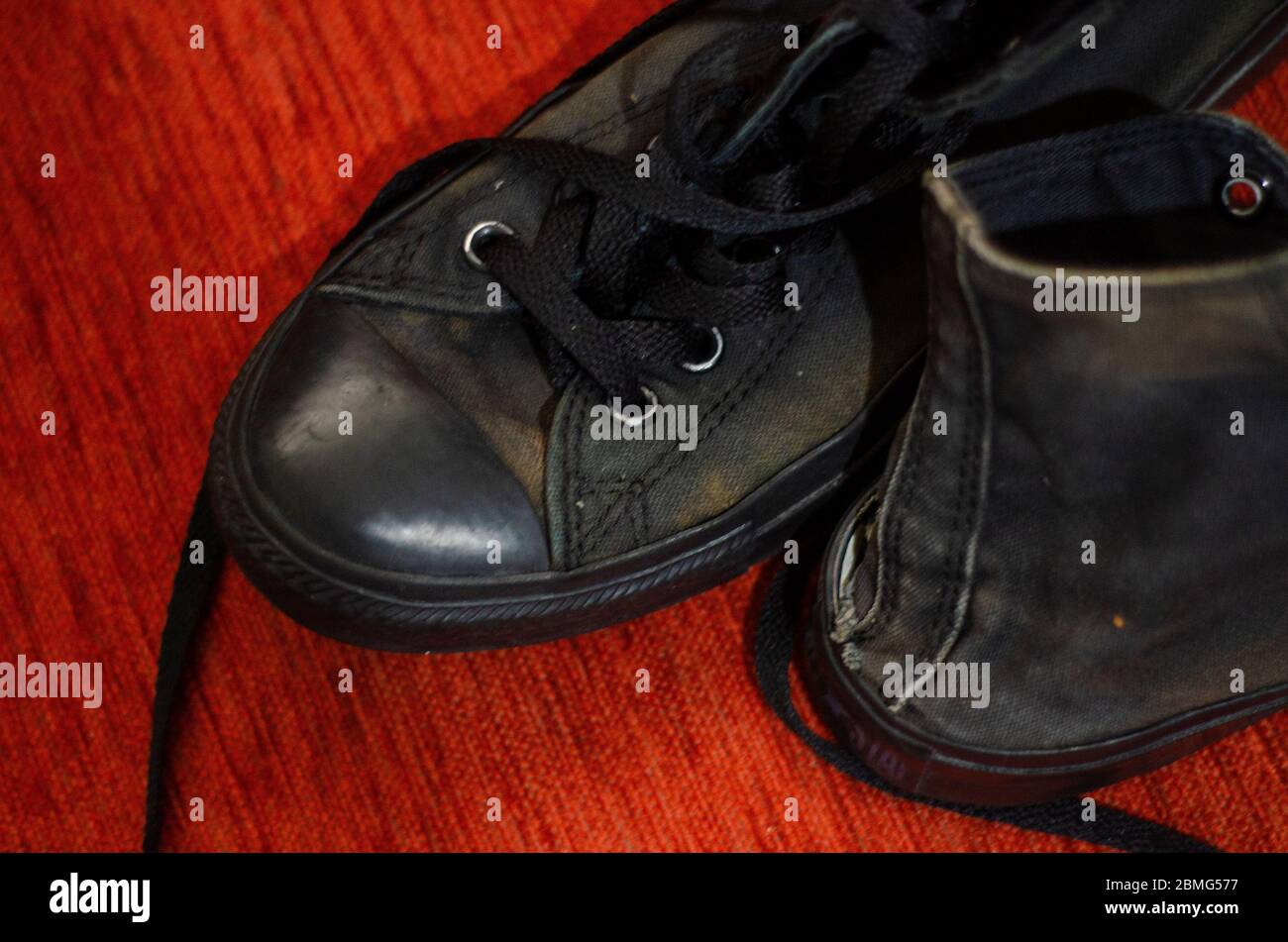 Ragged Black Stylish Shoes, Vintage Black Stylish Shoes Stock Photo - Alamy