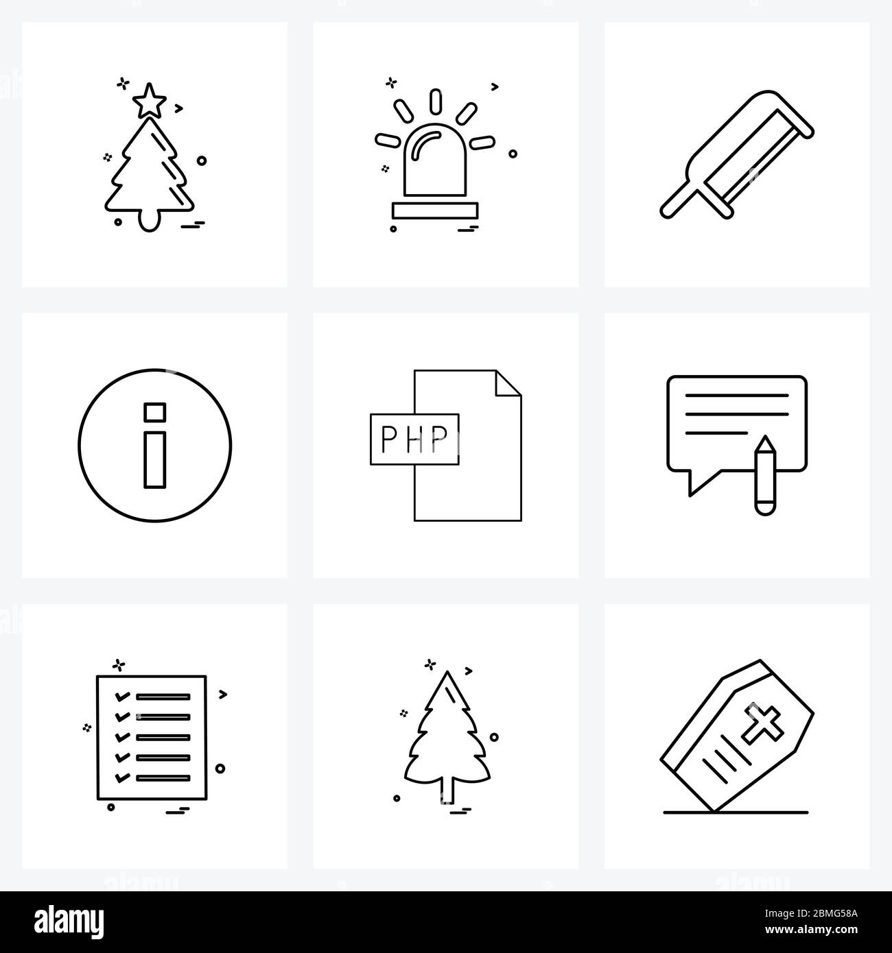 Stock Vector Icon Set of 9 Line Symbols for program, file, hardware ...