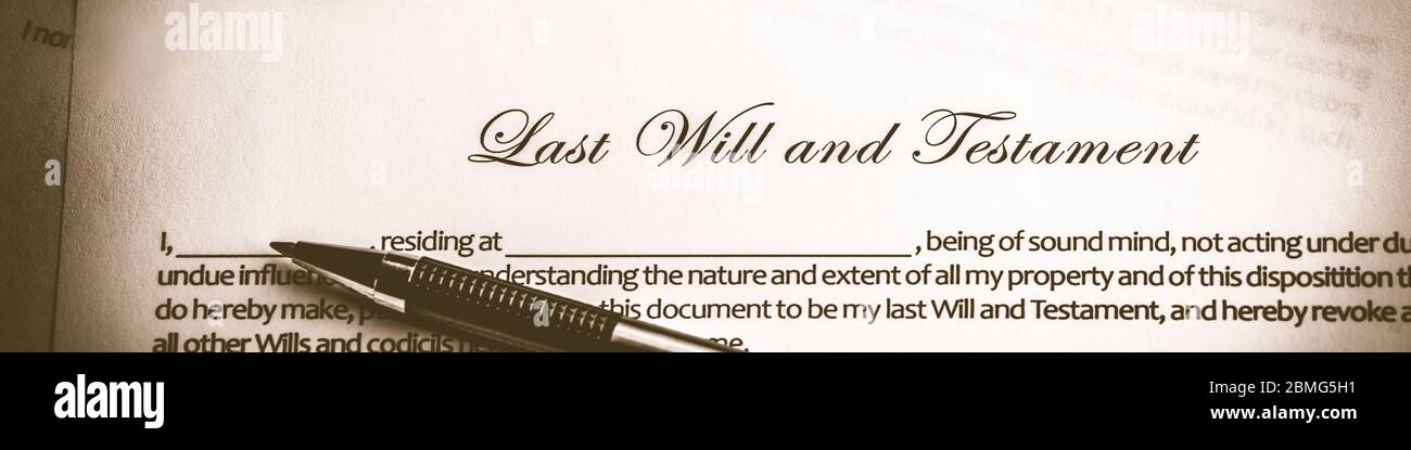 Last Will And Testament Document With Pen - Death And Inheritance ...